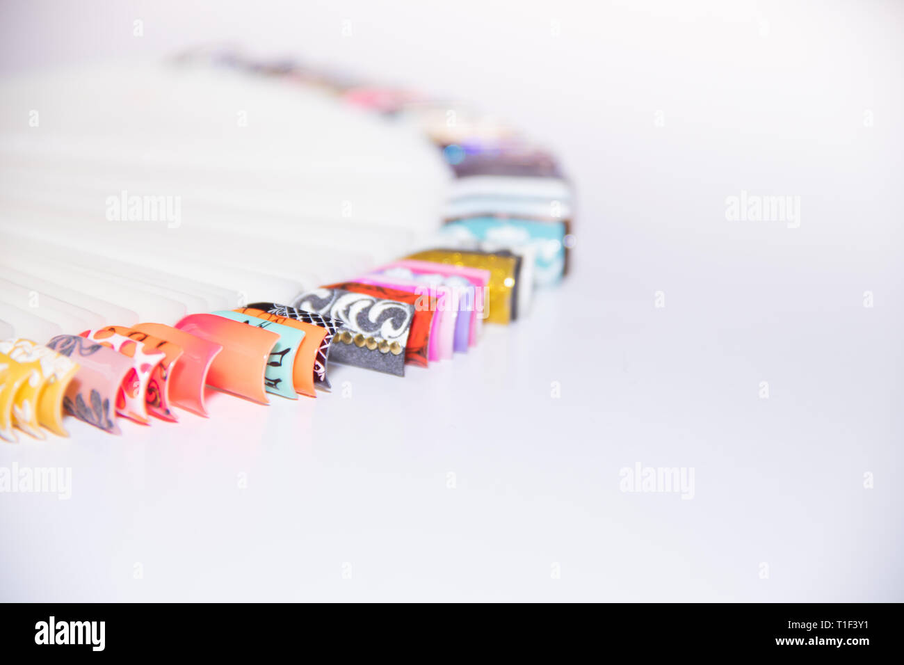 Nail Care And Manicure concept. Multicolor Nail Polish palette for ...