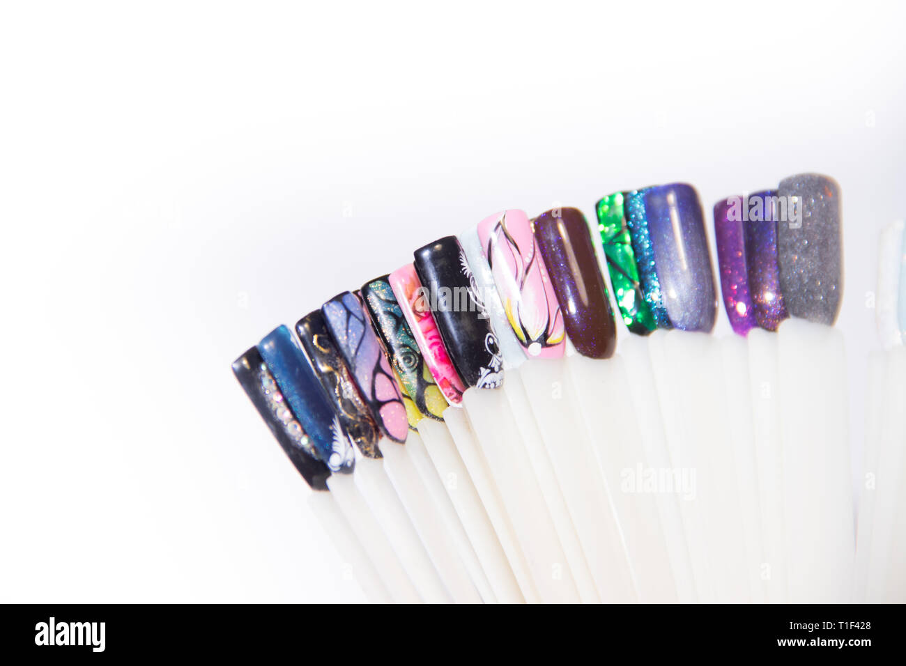 Nail Care And Manicure concept. Multicolor Nail Polish palette for ...