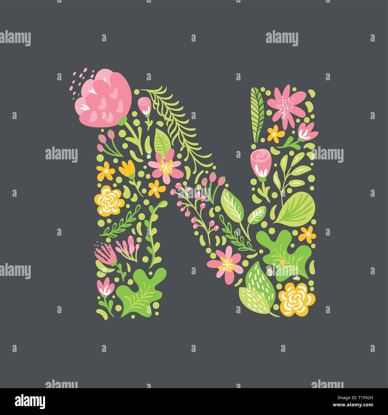 Letter n flowers hi-res stock photography and images - Alamy
