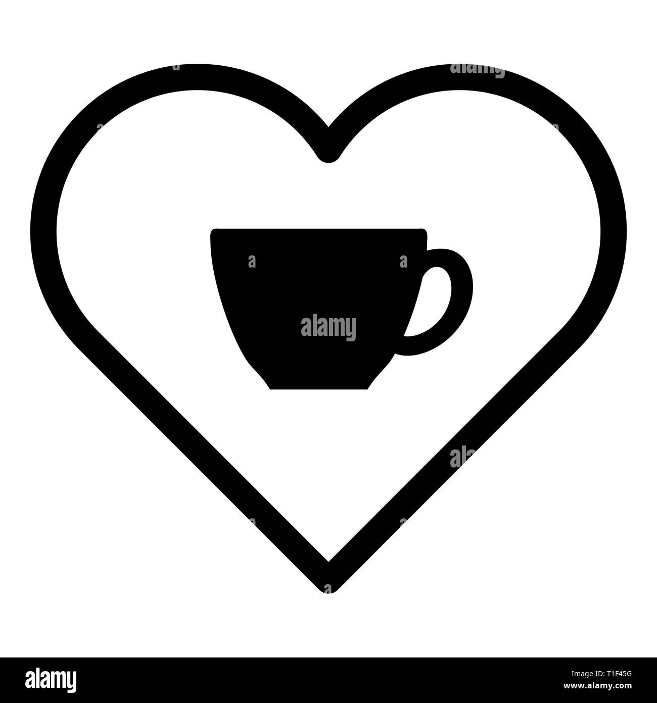 Mug coffee tea heart Black and White Stock Photos & Images - Alamy