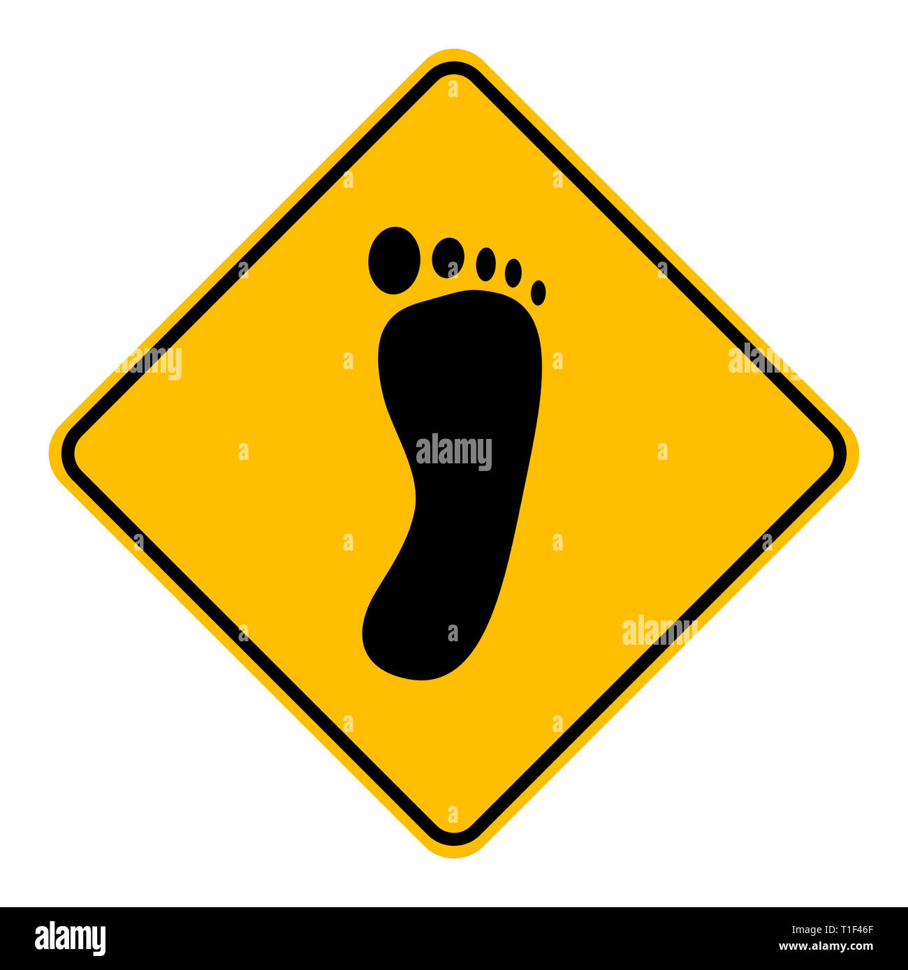 Foot and road sign Stock Photo - Alamy