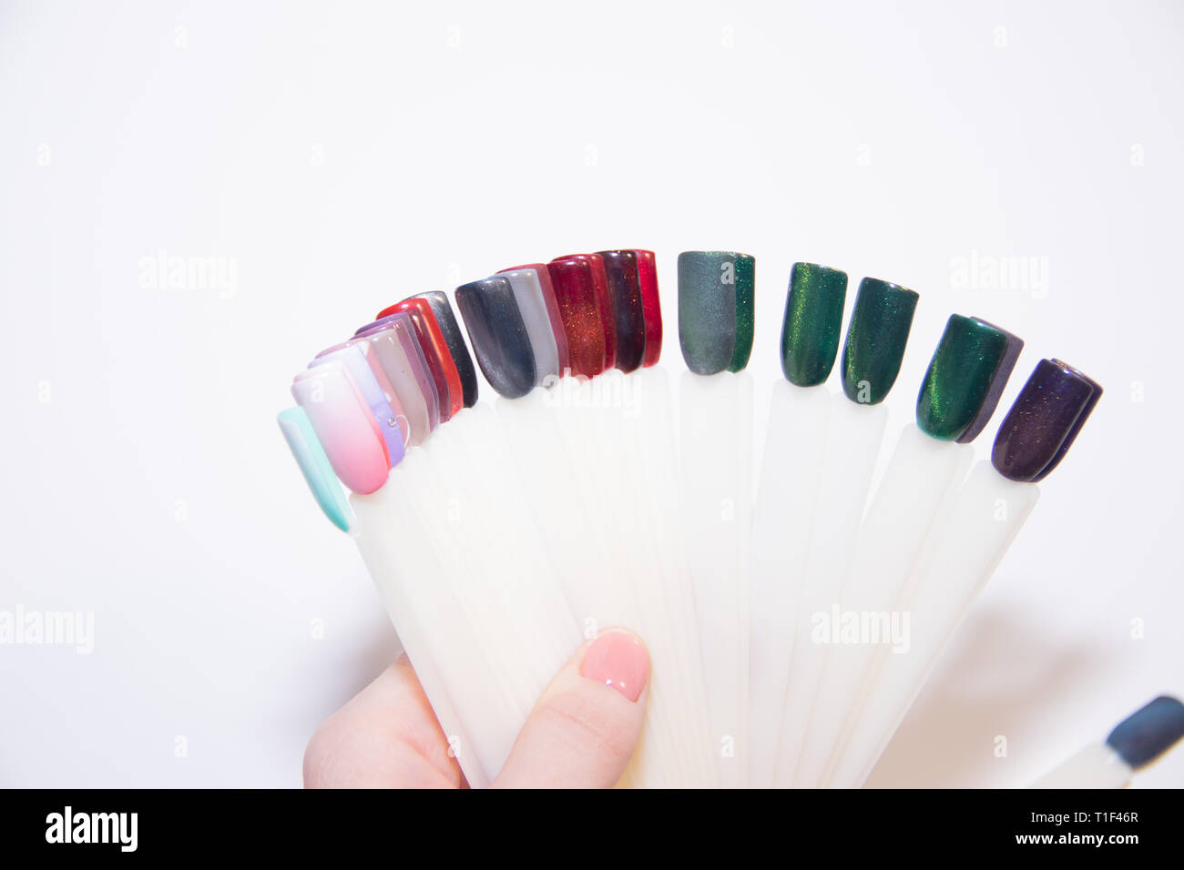 Nail Care And Manicure concept. Multicolor Nail Polish palette for ...
