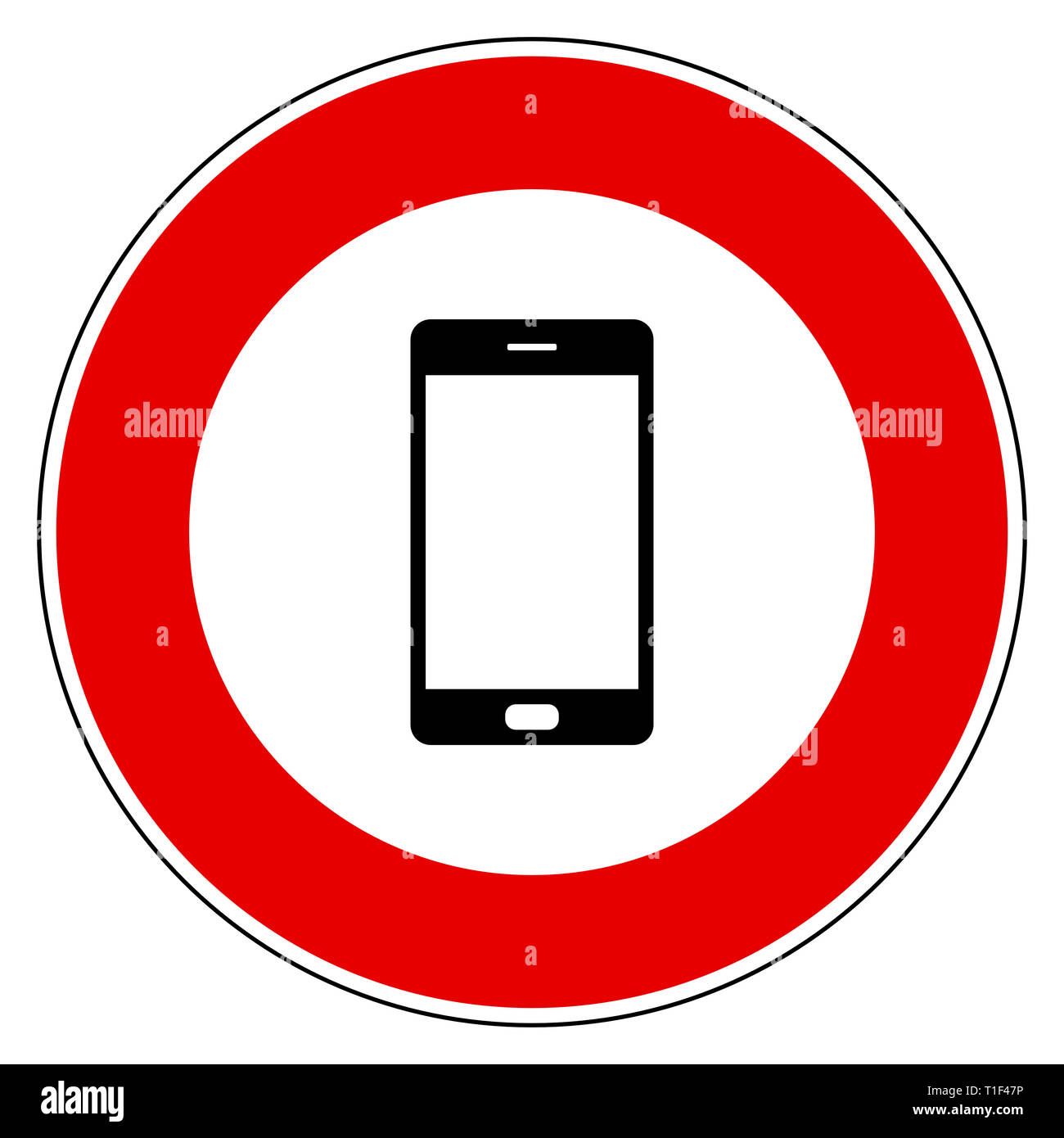 Smartphone and prohibition sign Stock Photo - Alamy