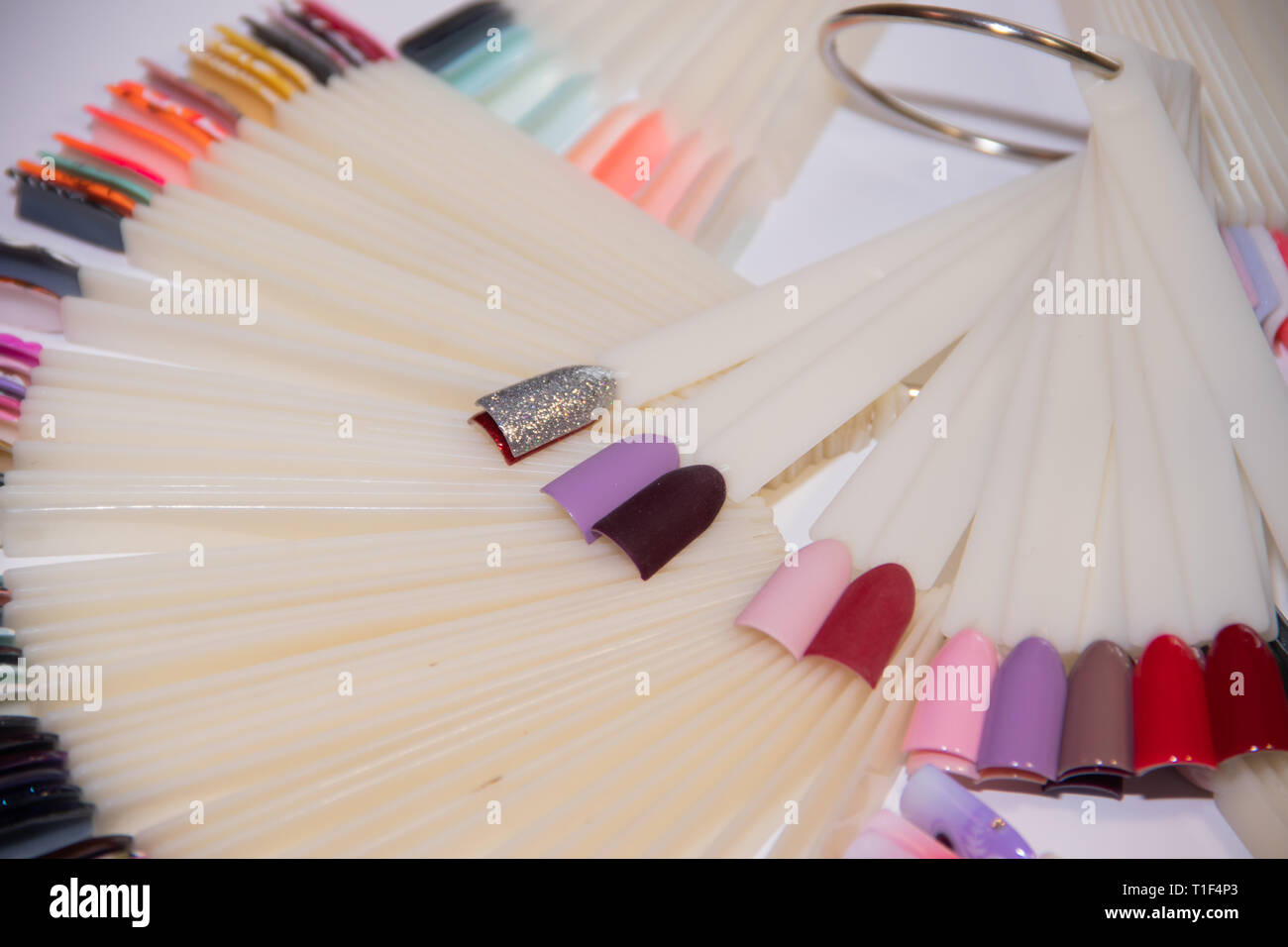 Nail Care And Manicure concept. Multicolor Nail Polish palette for ...