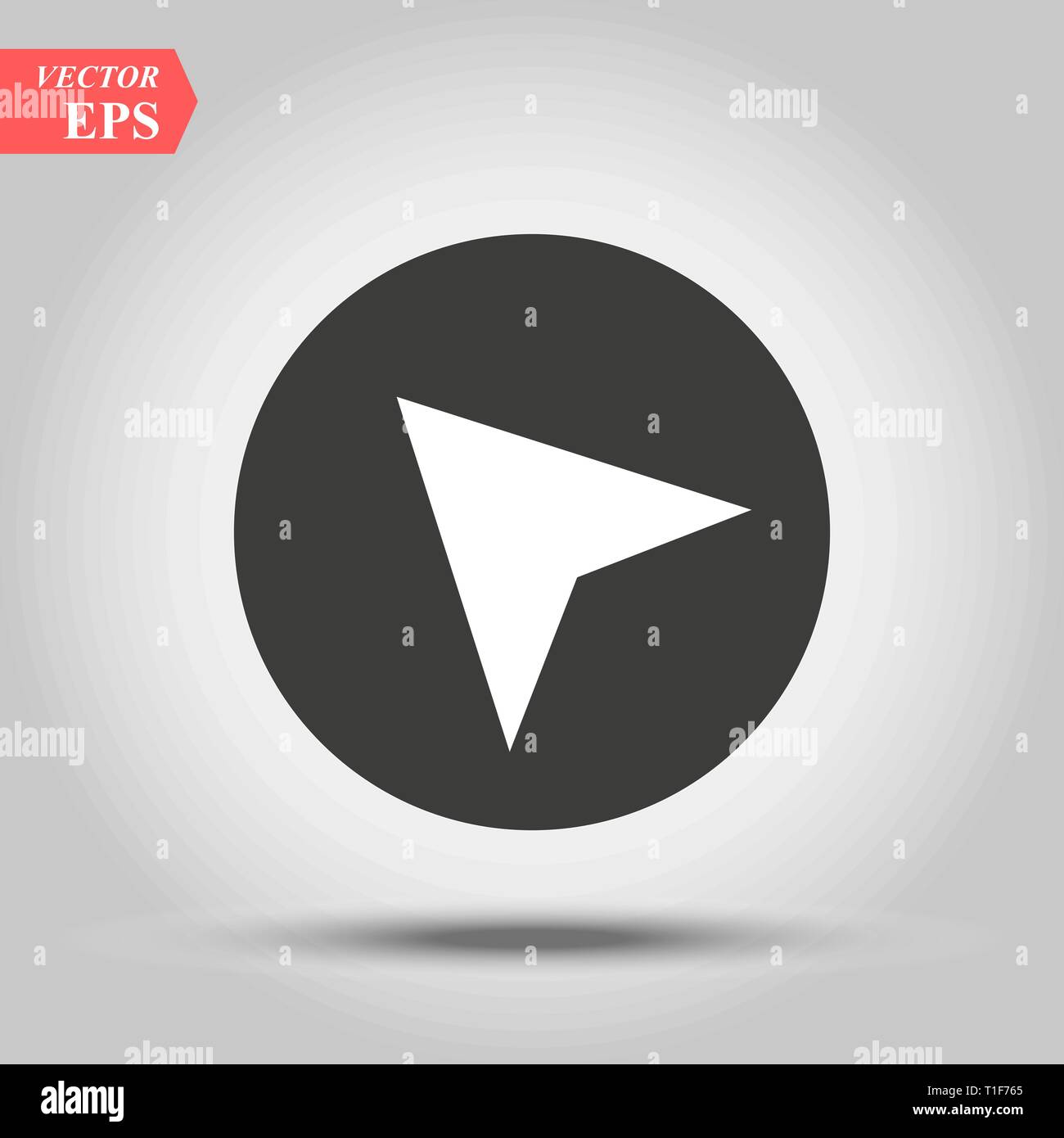 Arrow gps icon vector, in trendy flat style isolated on white ...