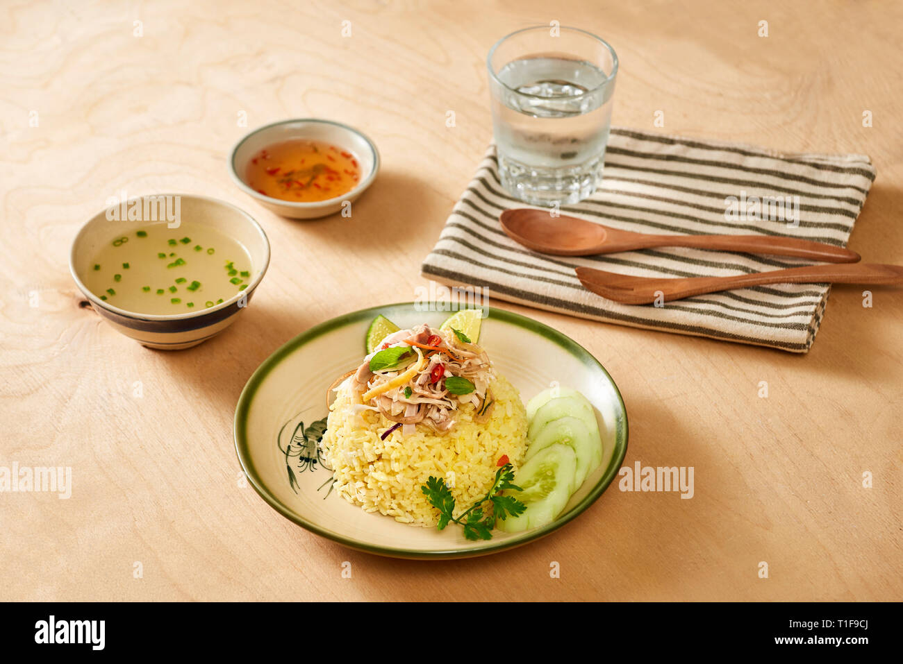 Chicken rice. Chicken rice in Hoi An, Vietnam. Hoi An, known as Faifo ...