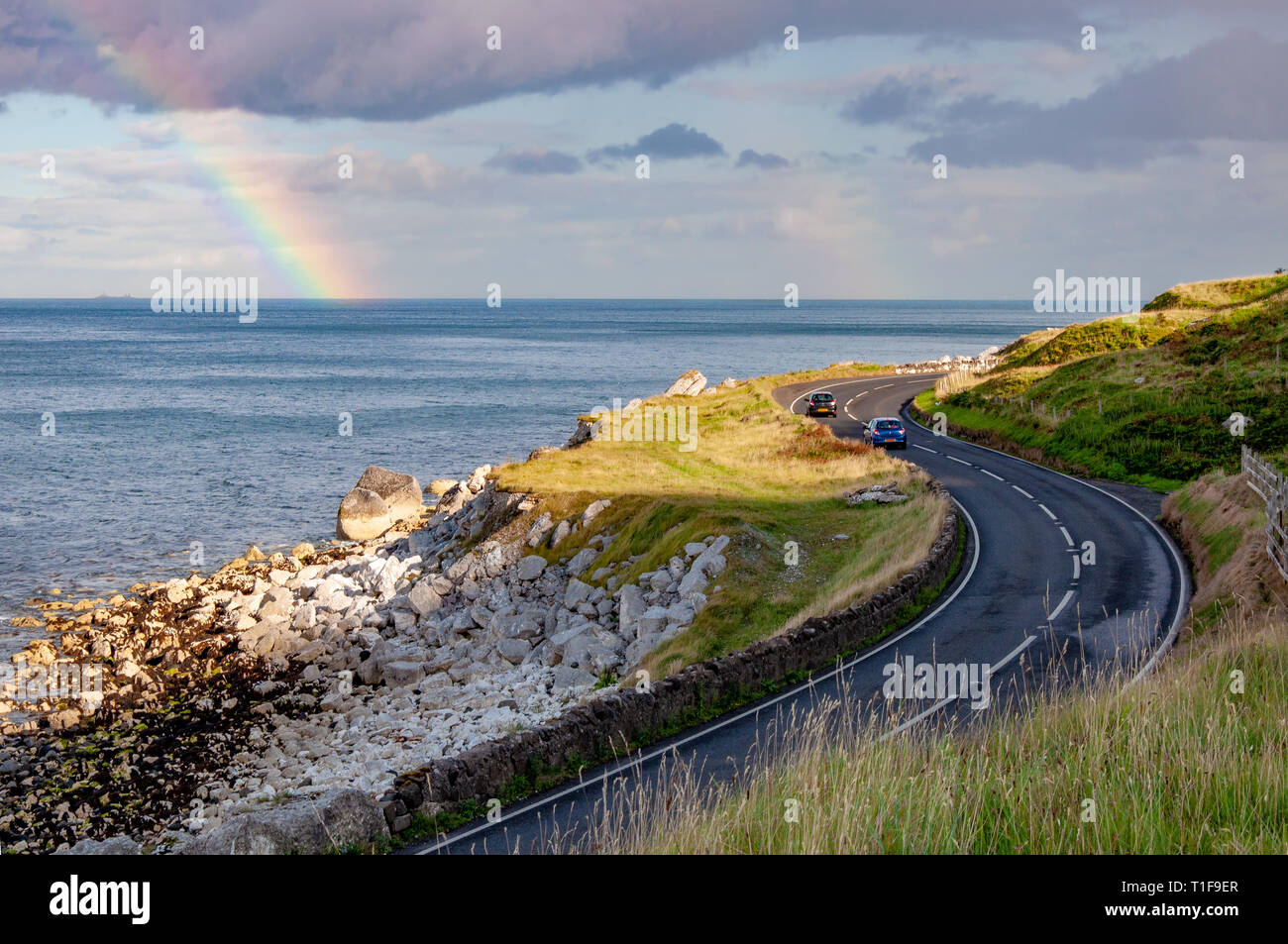 The eastern coast of Northern Ireland and Antrim Coastal Road, a.k.a ...