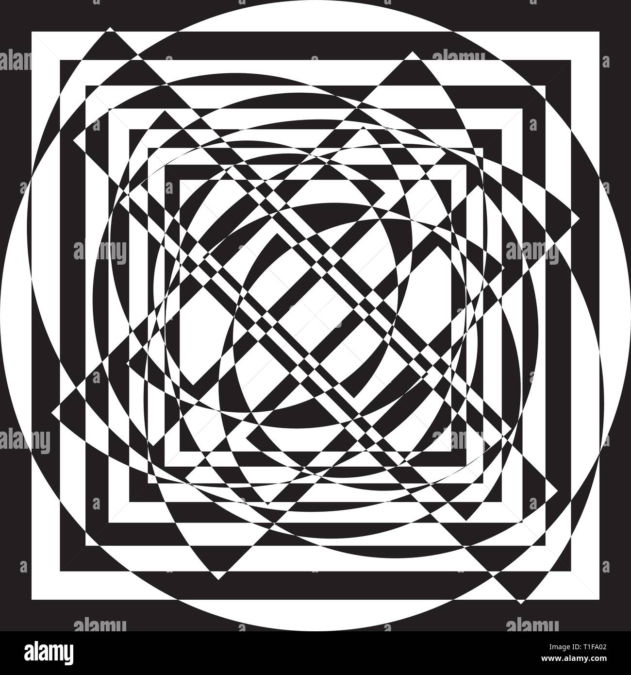 Abstract arabesque fence shield circular perspective impression on ...