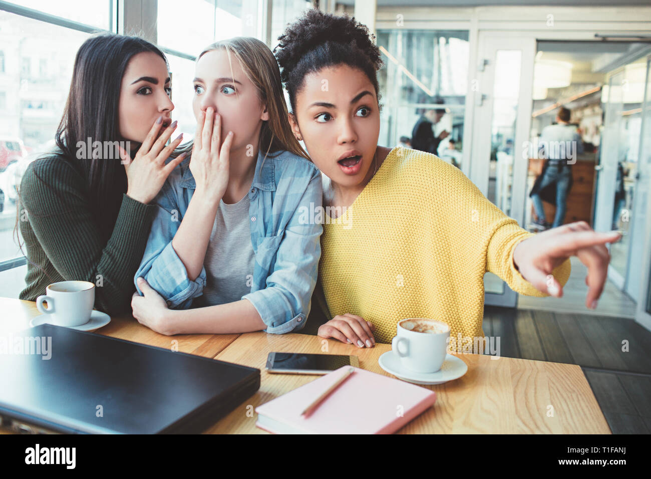 Girls in cafe Stock Photo - Alamy