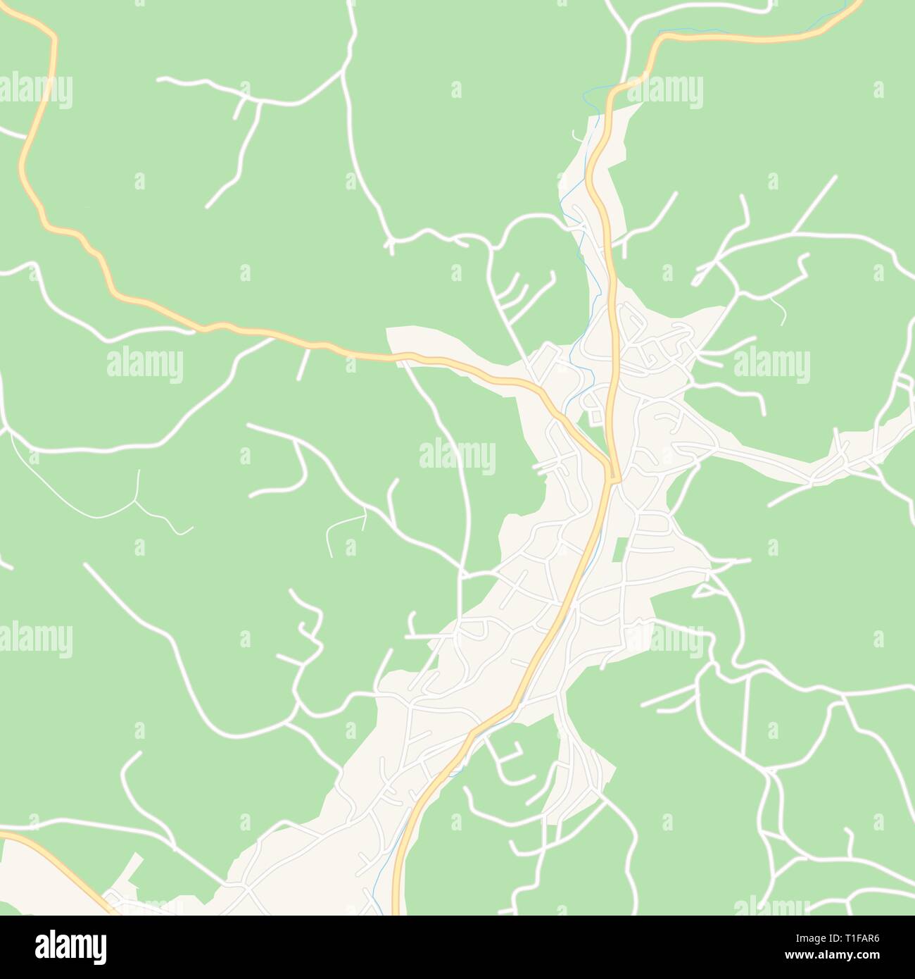 Printable map of Gracanica, Bosnia and Herzegovina with main and ...