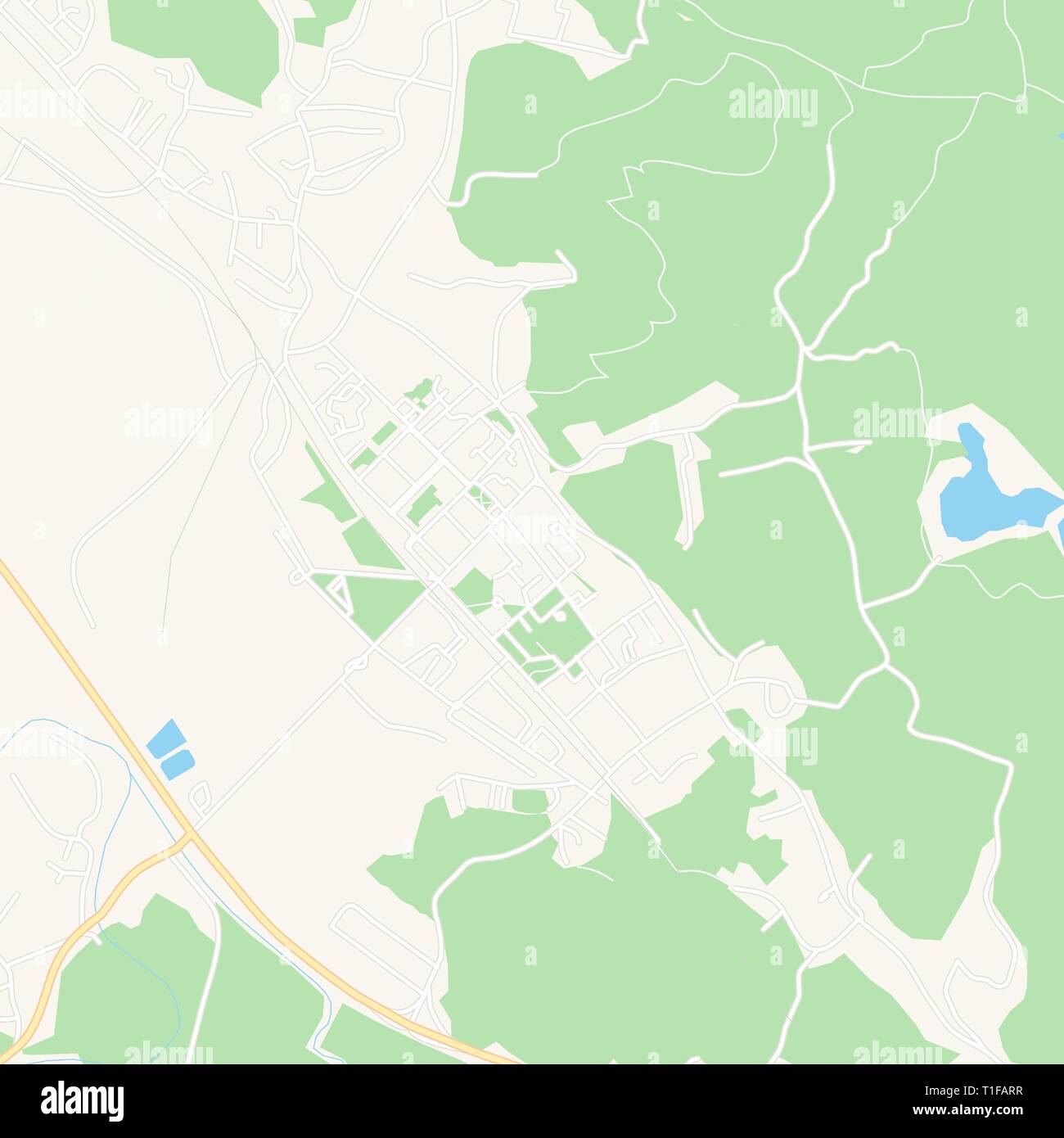 Printable map of Lukavac, Bosnia and Herzegovina with main and ...