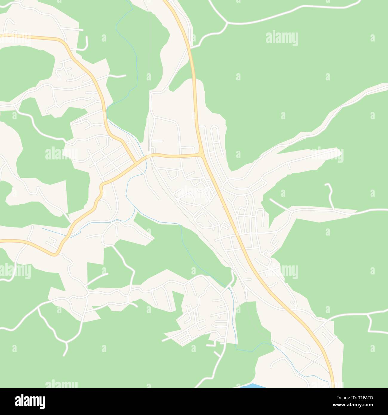 Printable map of Srebrenik, Bosnia and Herzegovina with main and ...