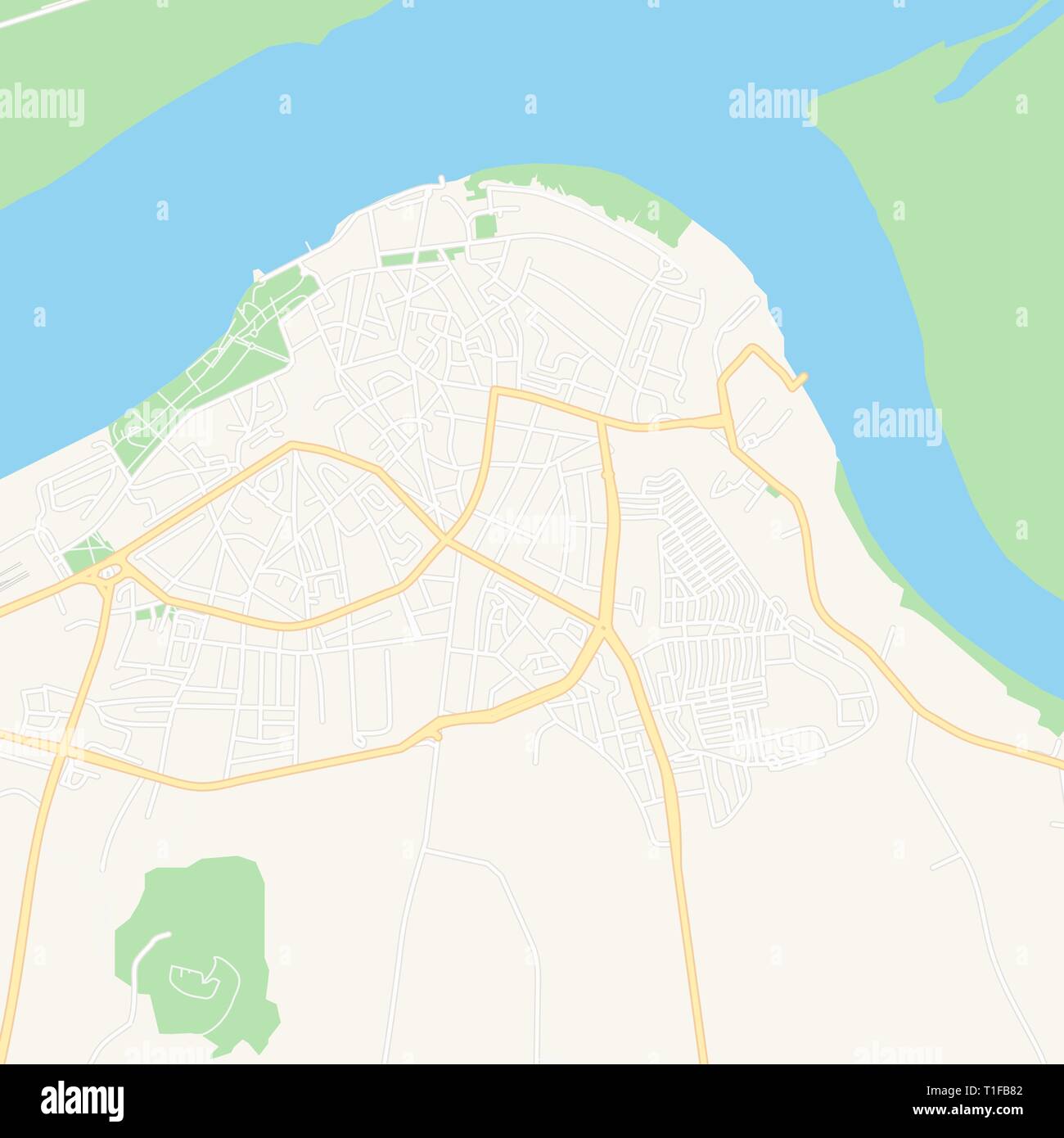 Printable map of Silistra, Bulgaria with main and secondary roads and ...