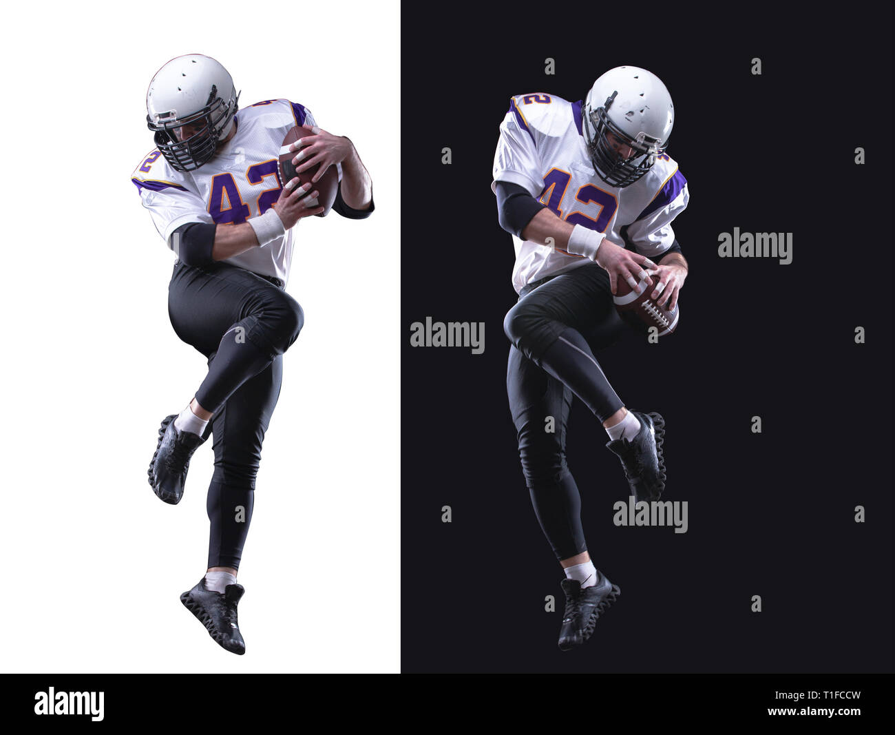 High jump of American Footballer Stock Photo - Alamy