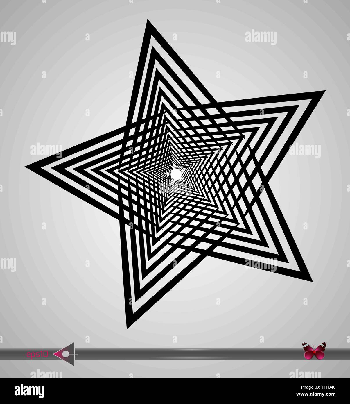 Stylized star made of lines on a white background. Object, element for ...