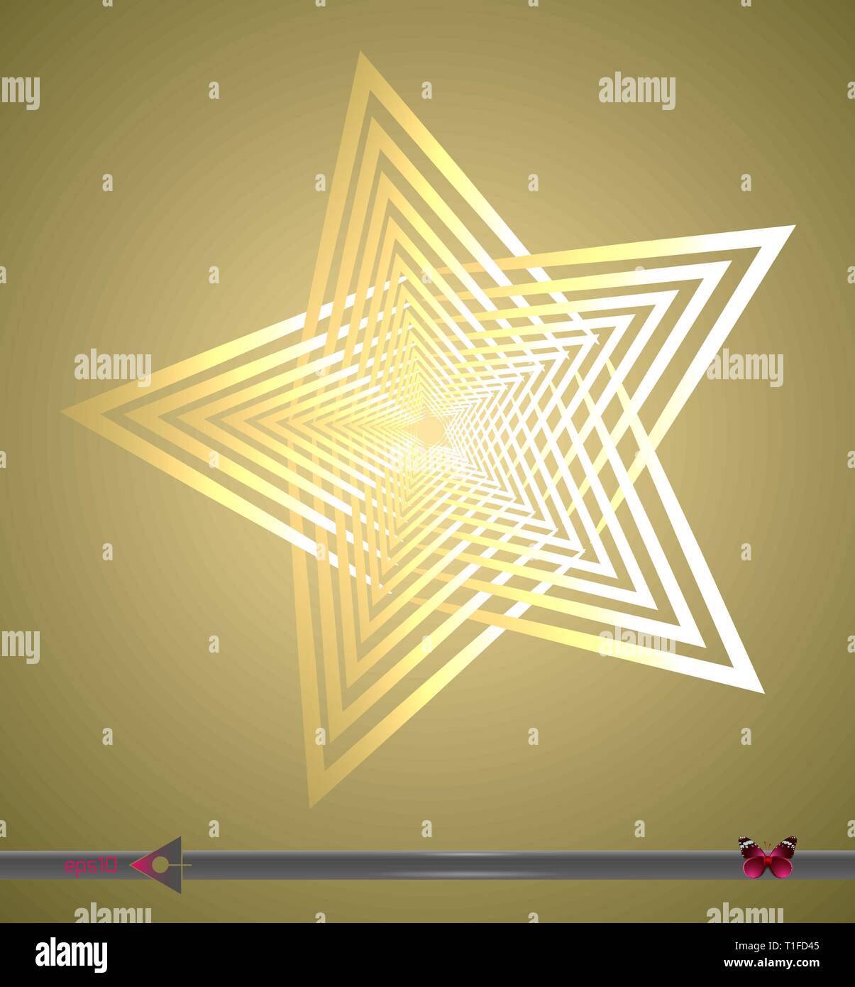 Stylized star made of lines on a white background. Object, element for ...