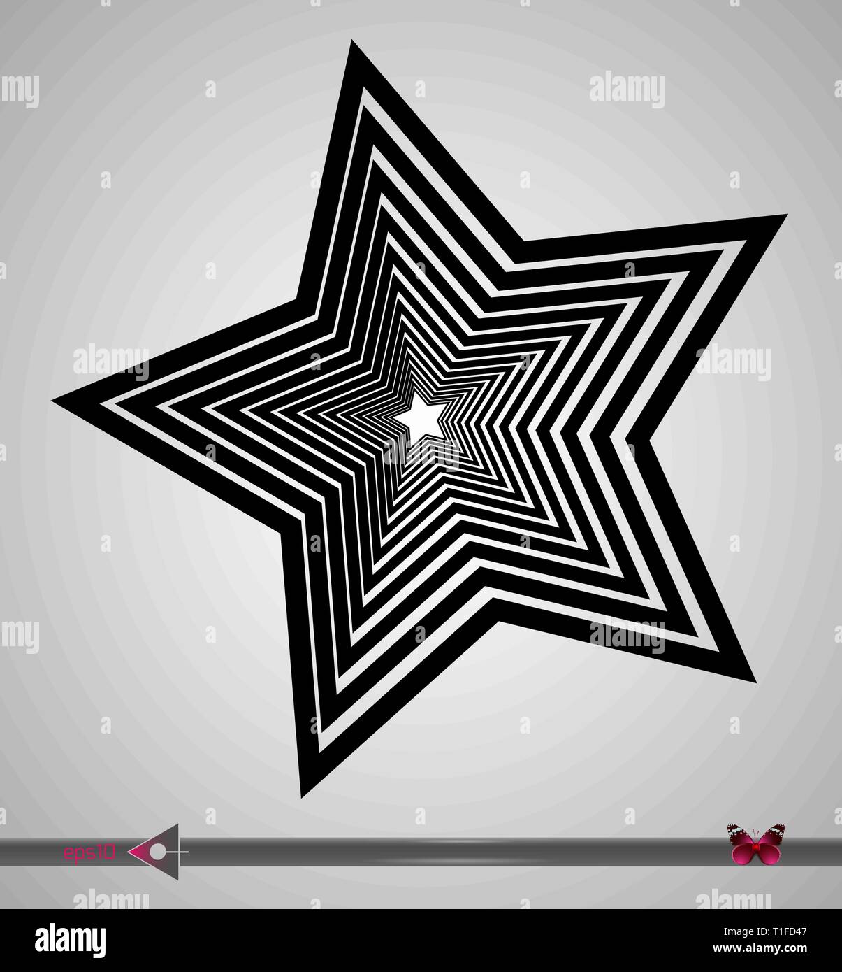 Stylized star made of lines on a white background. Object, element for ...