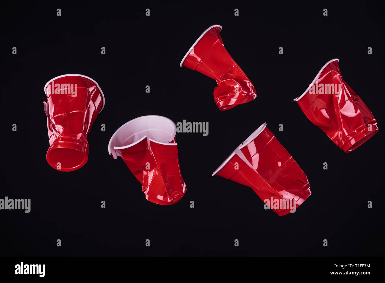 Plastic cups top view of bright and colorful hi-res stock photography ...