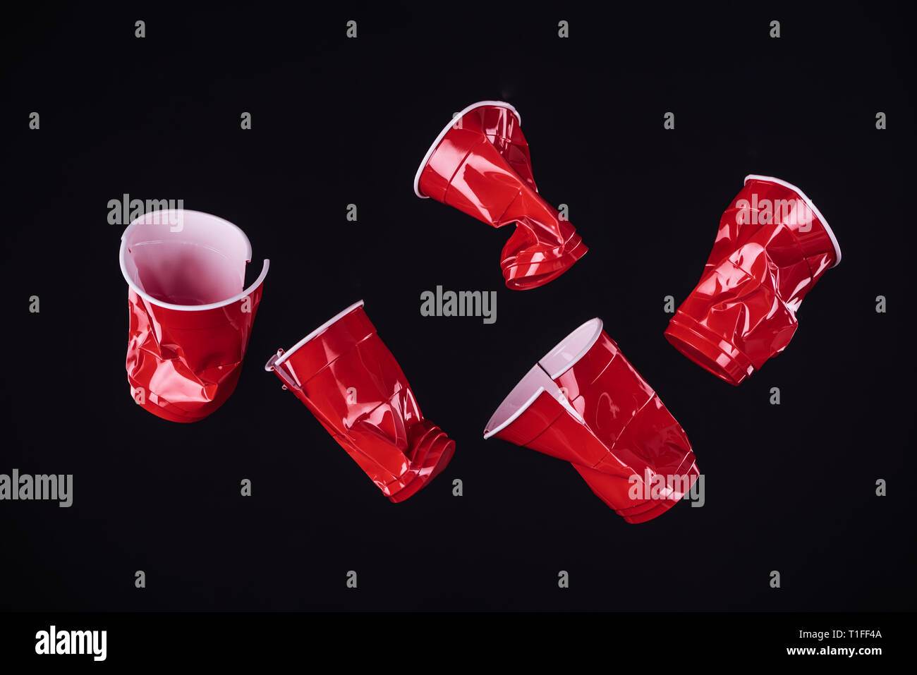 Plastic cups top view of bright and colorful hi-res stock photography ...