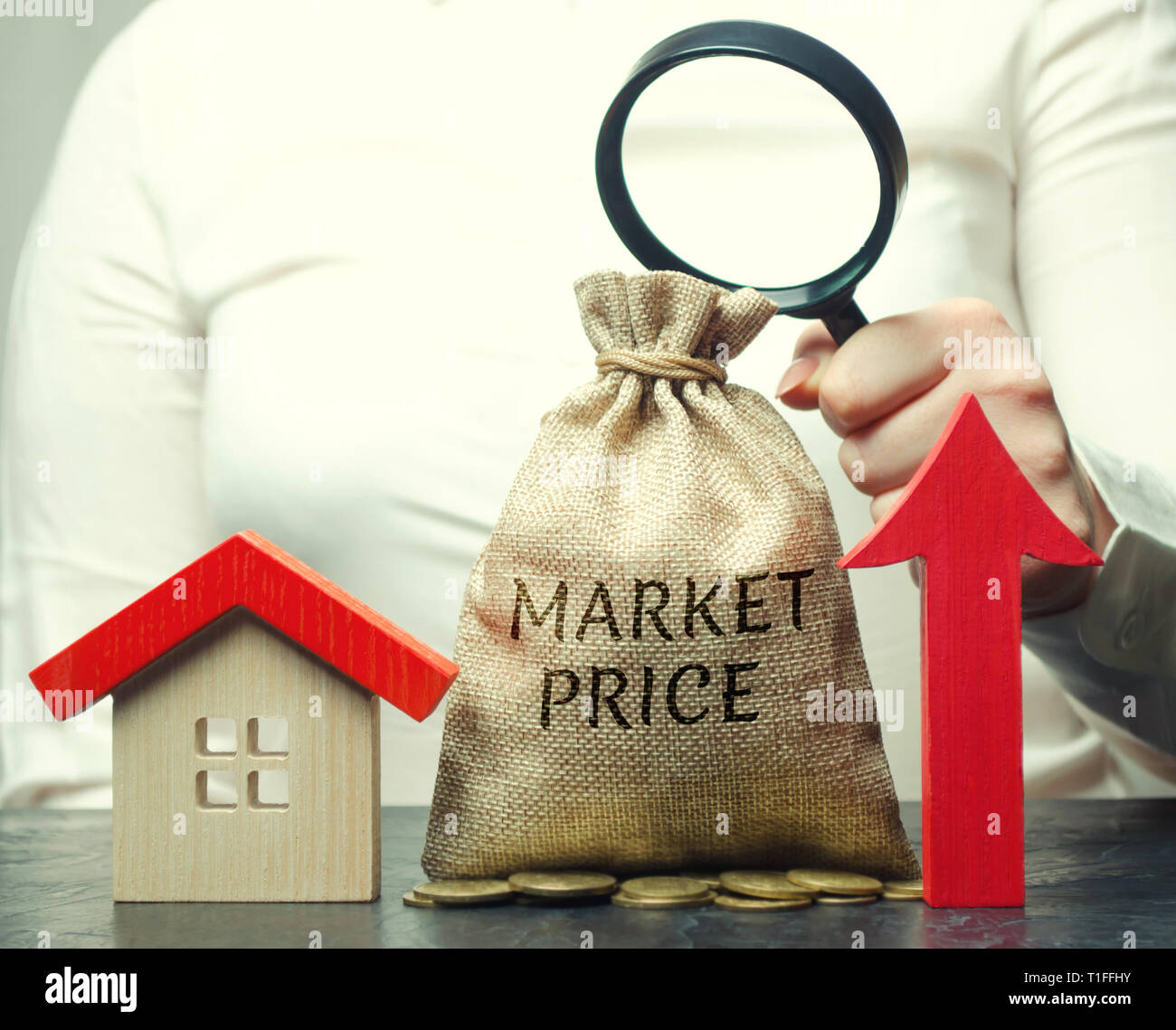 Magnifying glass over financial graph hi-res stock photography and ...