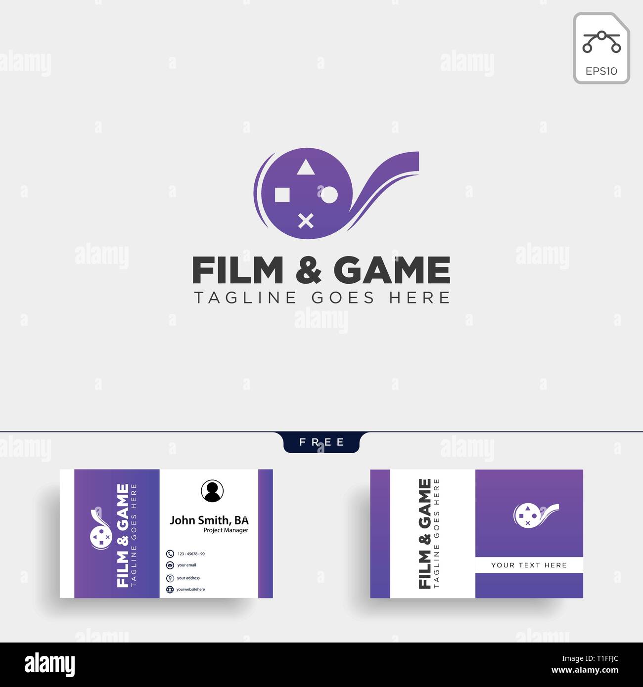 film game cinema joystick simple logo template vector illustration icon ...