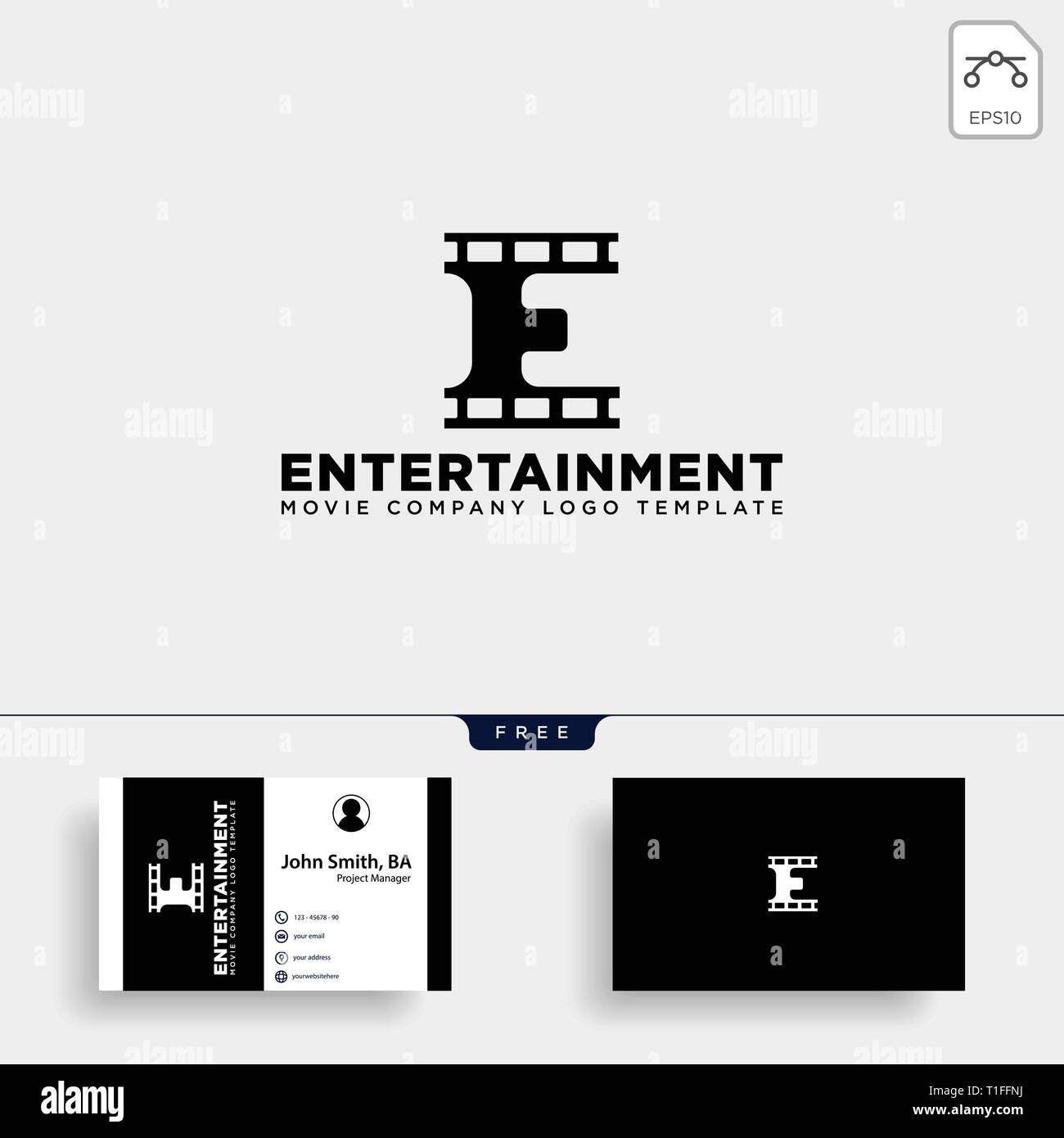 minimal letter E cinema simple logo template vector illustration icon ...