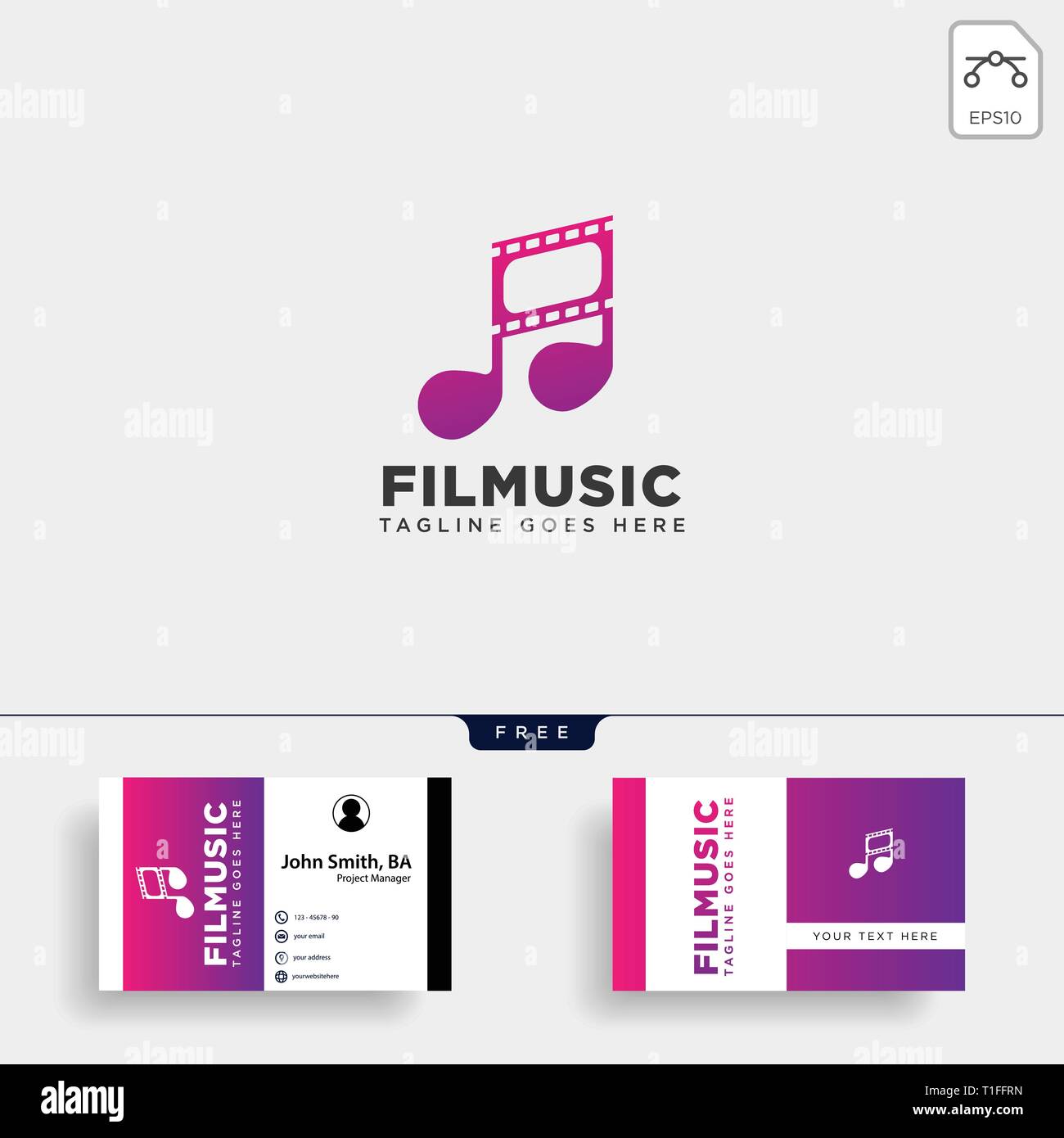 music clip cinema media entertainment simple logo template vector ...