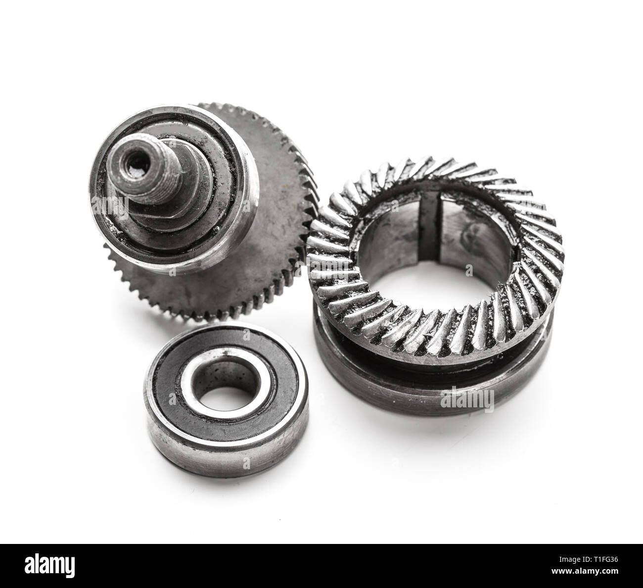 Gear metal wheels, isolated on white background Stock Photo - Alamy