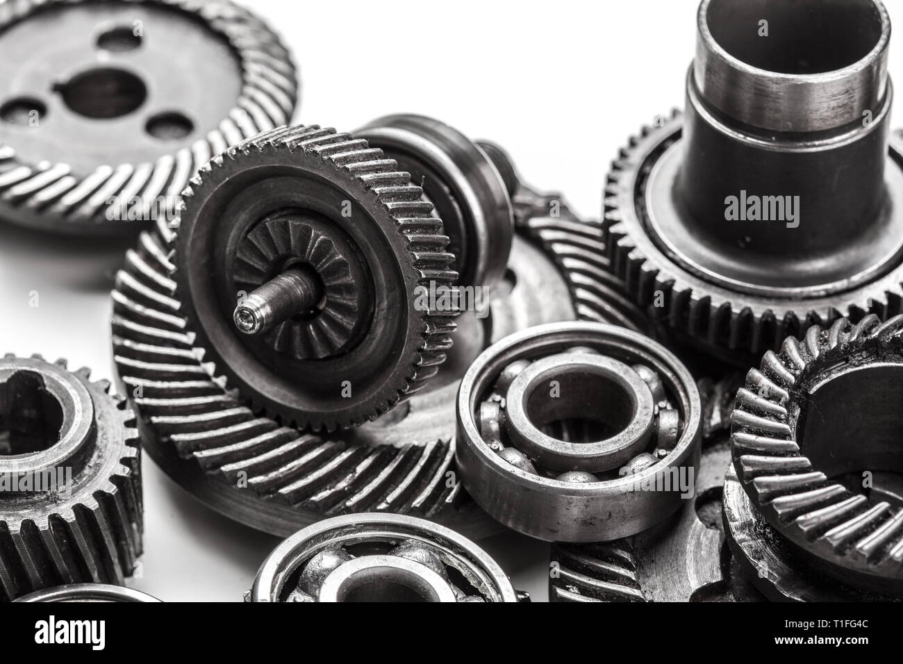 Gear metal wheels, isolated on white background Stock Photo - Alamy