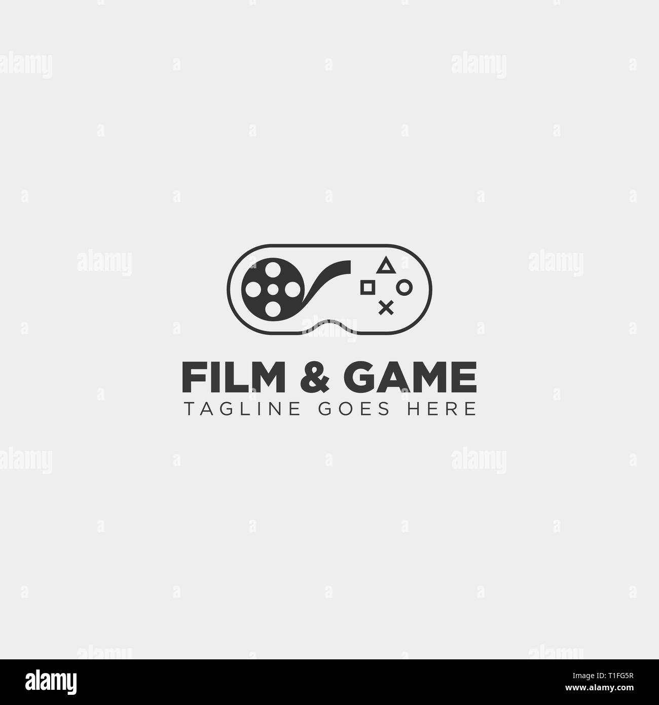 film game cinema joystick simple logo template vector illustration icon ...
