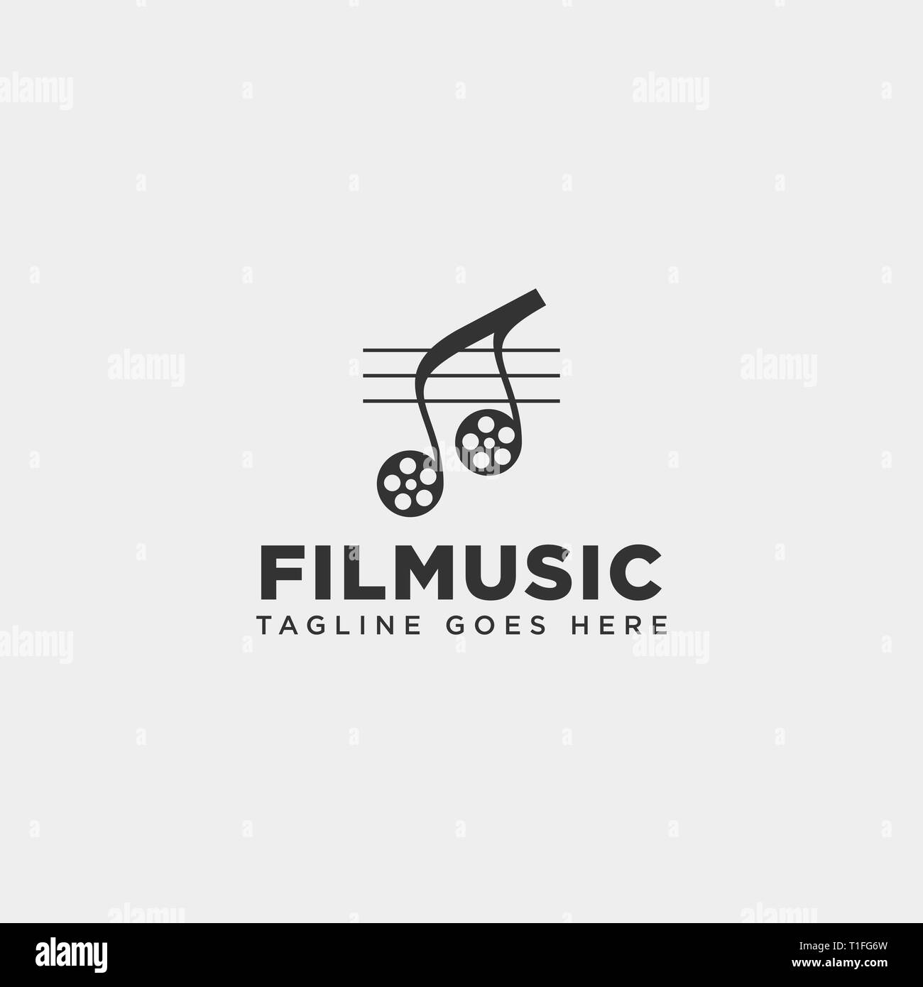 music clip cinema media entertainment simple logo template vector ...
