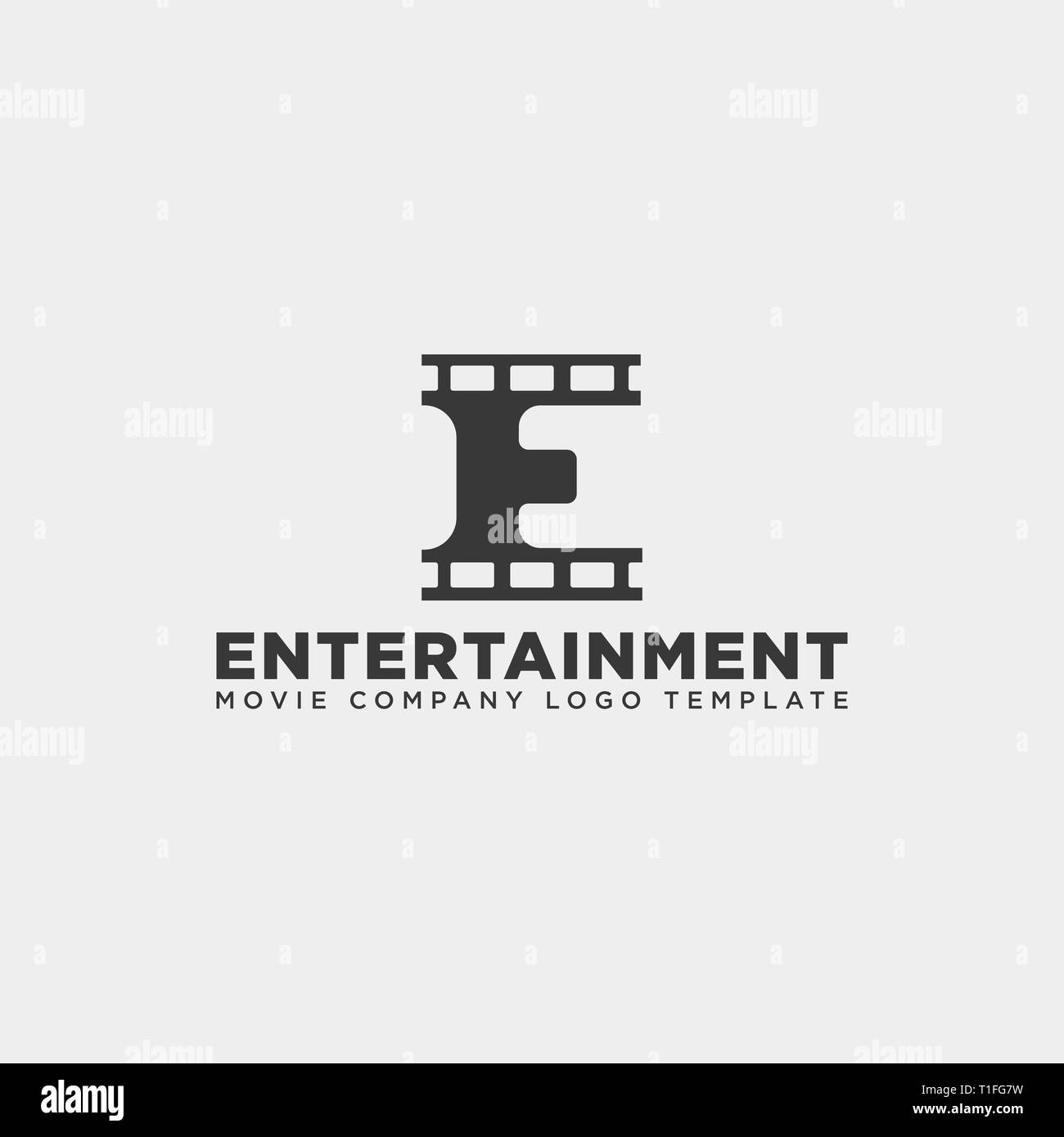 minimal letter E cinema simple logo template vector illustration icon ...