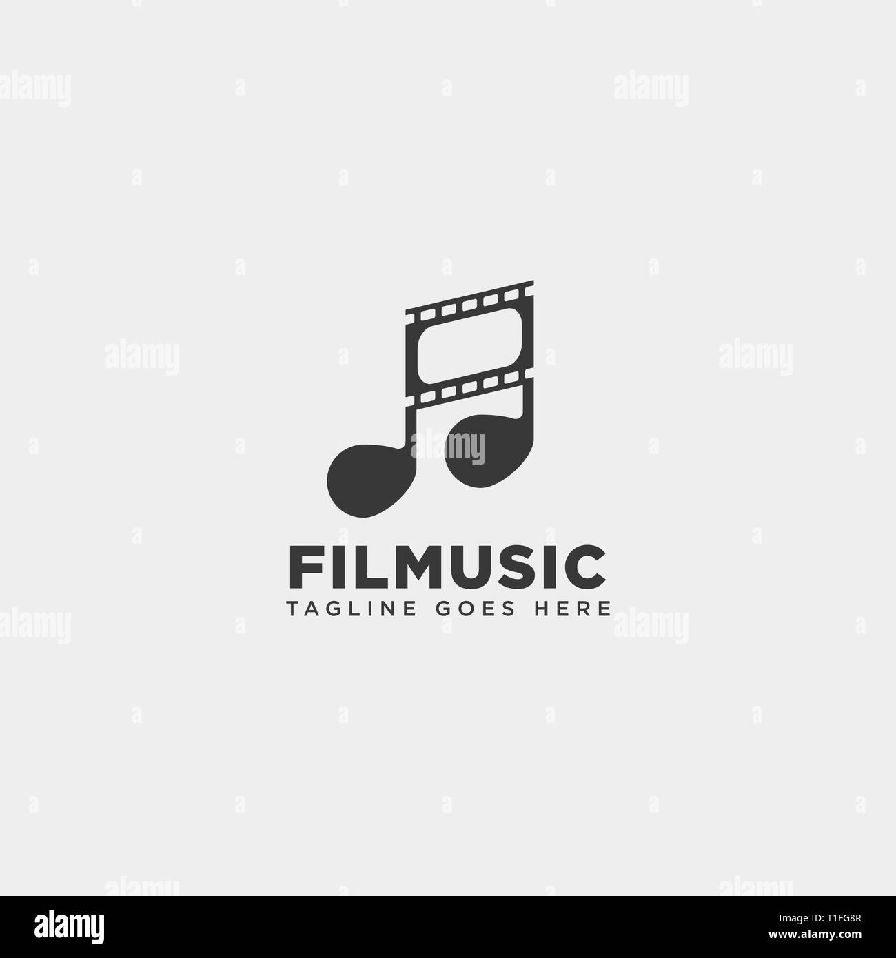 music clip cinema media entertainment simple logo template vector ...