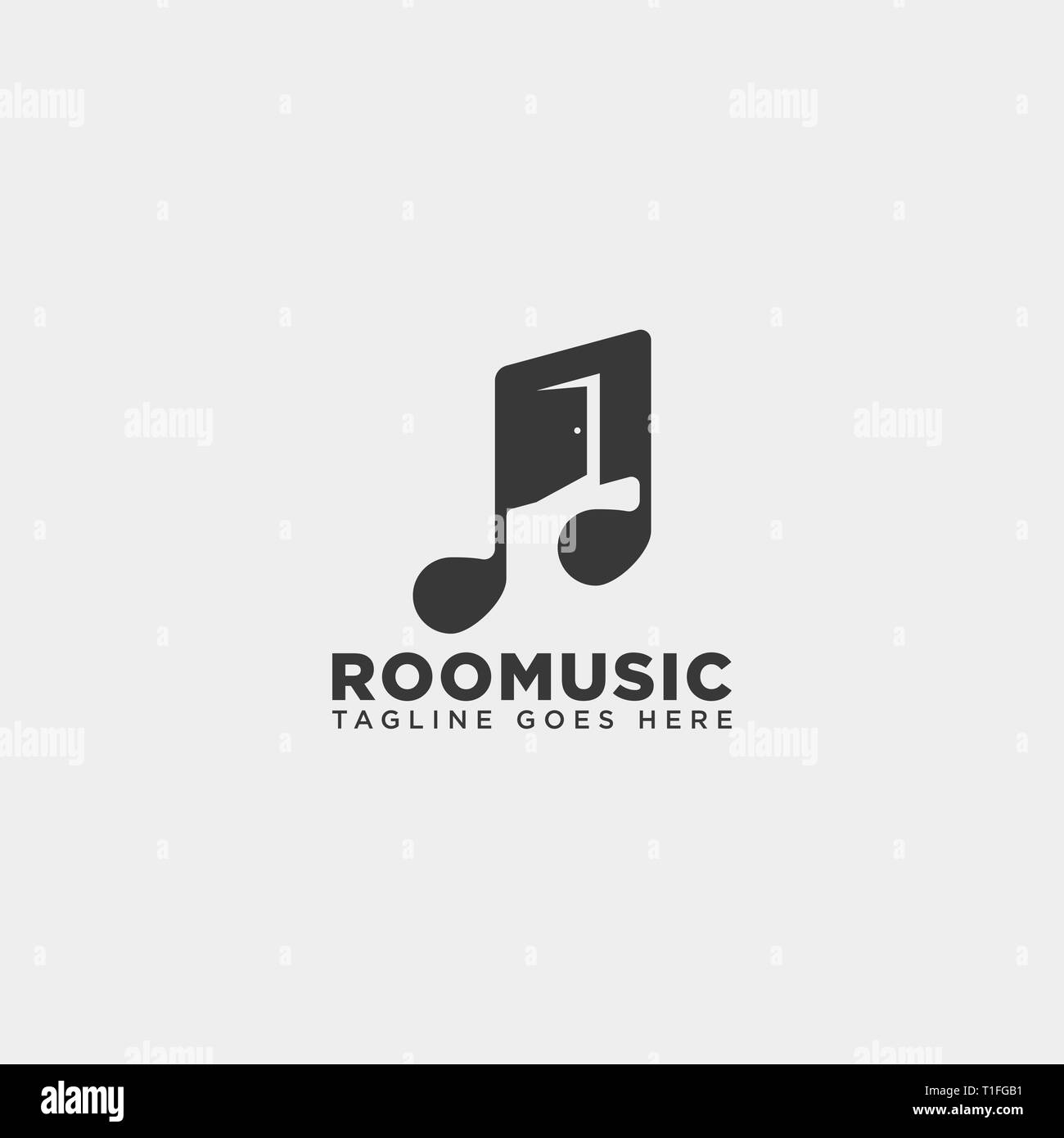 music door room office entertainment simple logo template vector ...