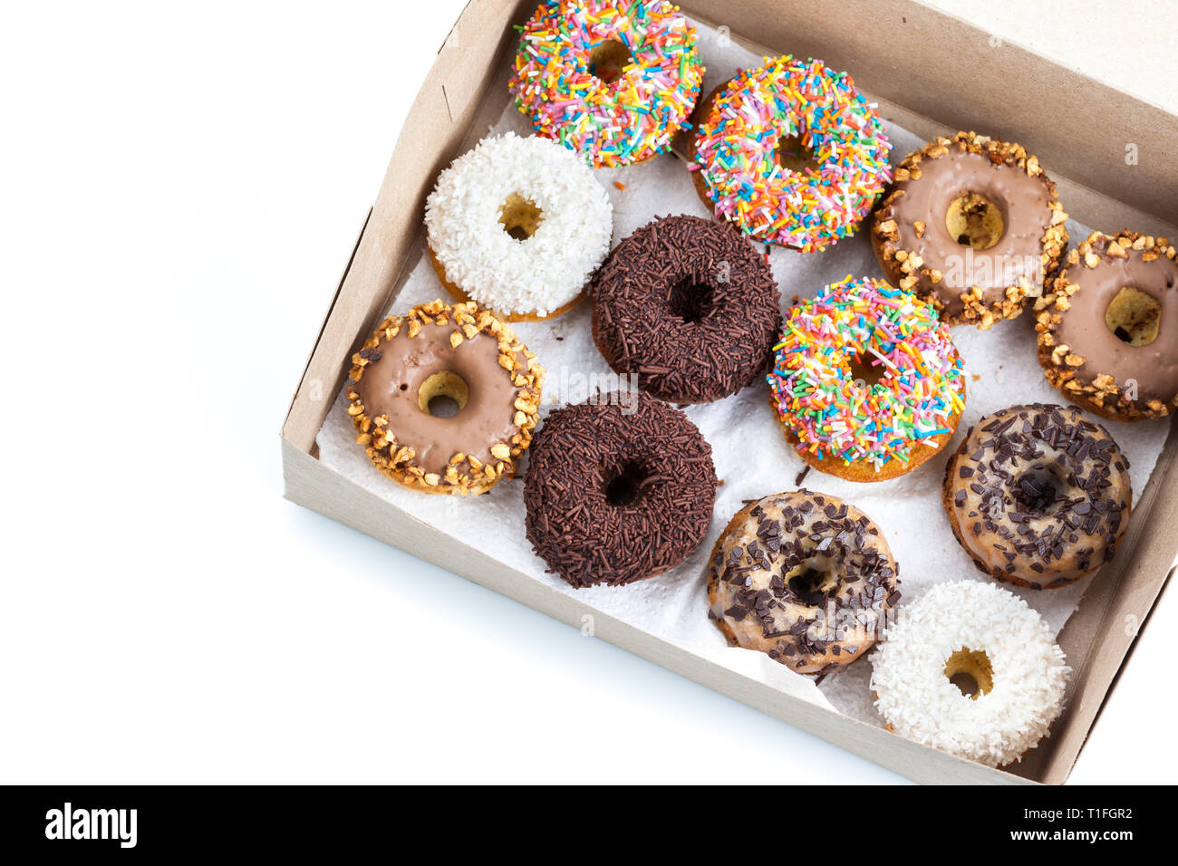 sweet donuts in a paper box Stock Photo - Alamy