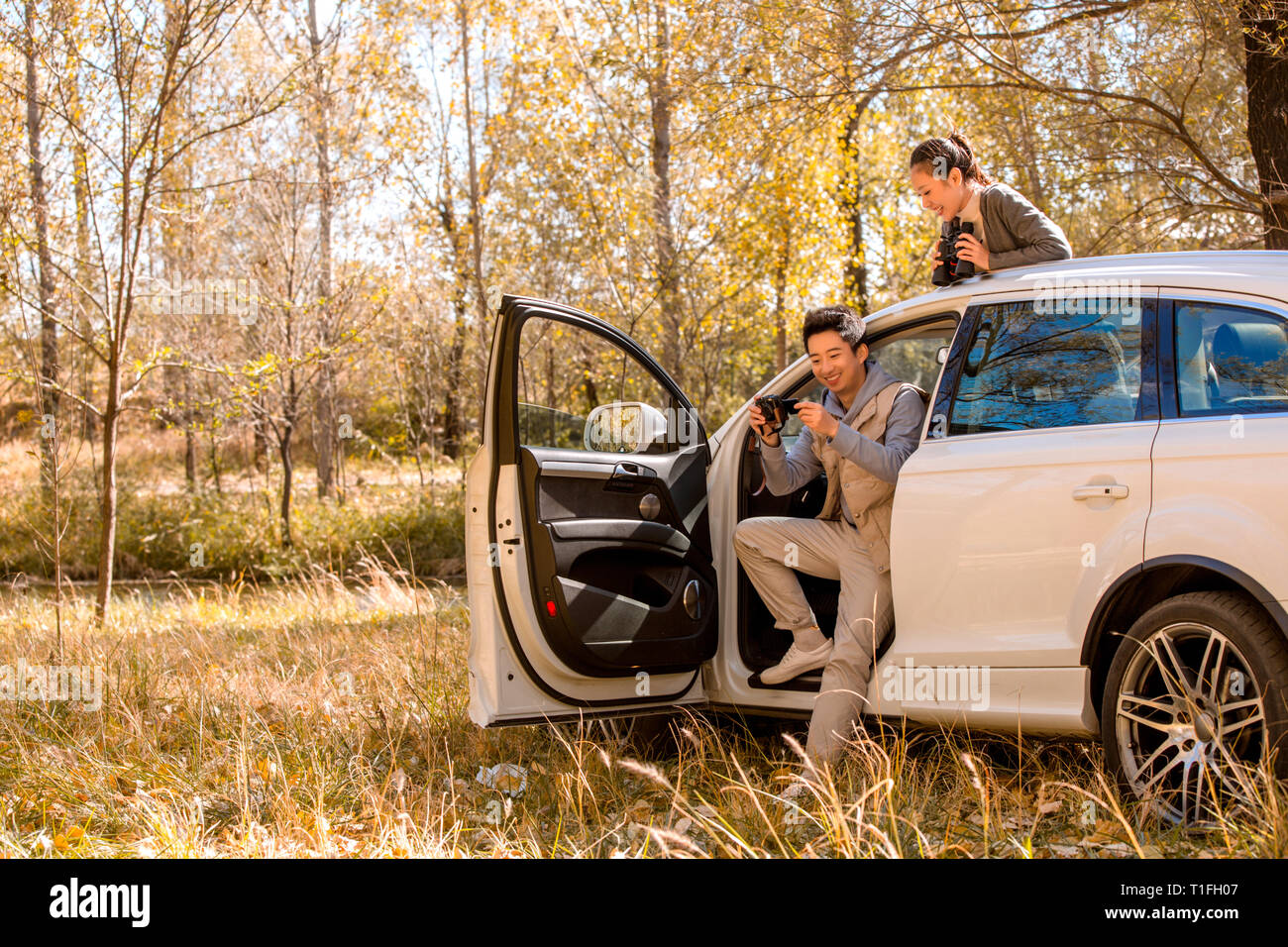 Young couples outdoor outing Stock Photo - Alamy