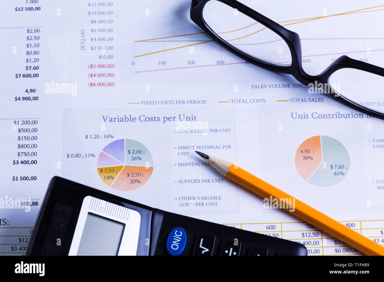 Graphs and Calculator Stock Photo - Alamy