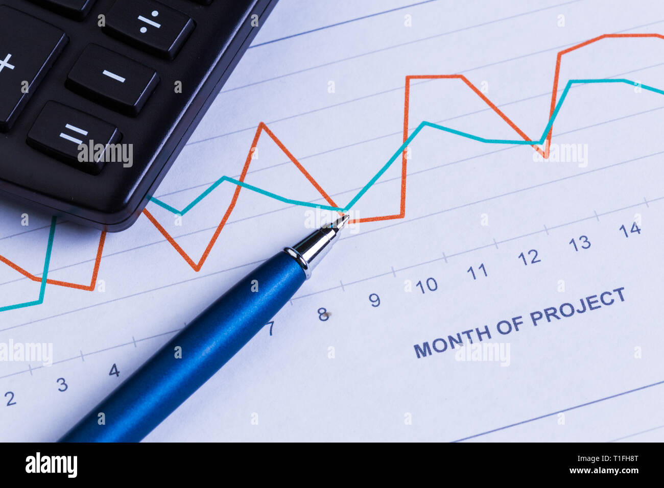 Graphs and Calculator Stock Photo - Alamy