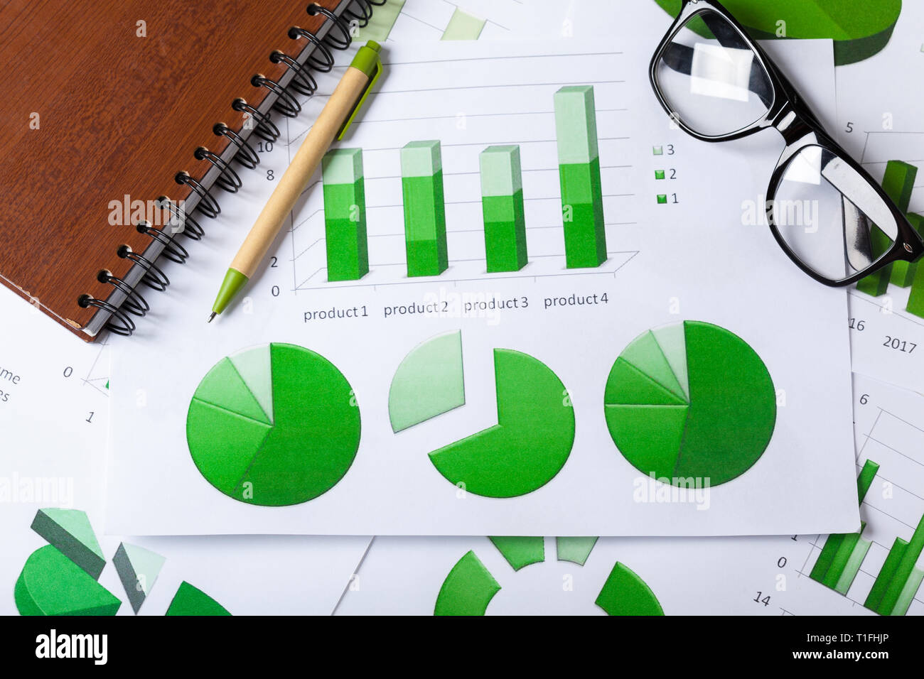 Business Charts Green Stock Photo - Alamy