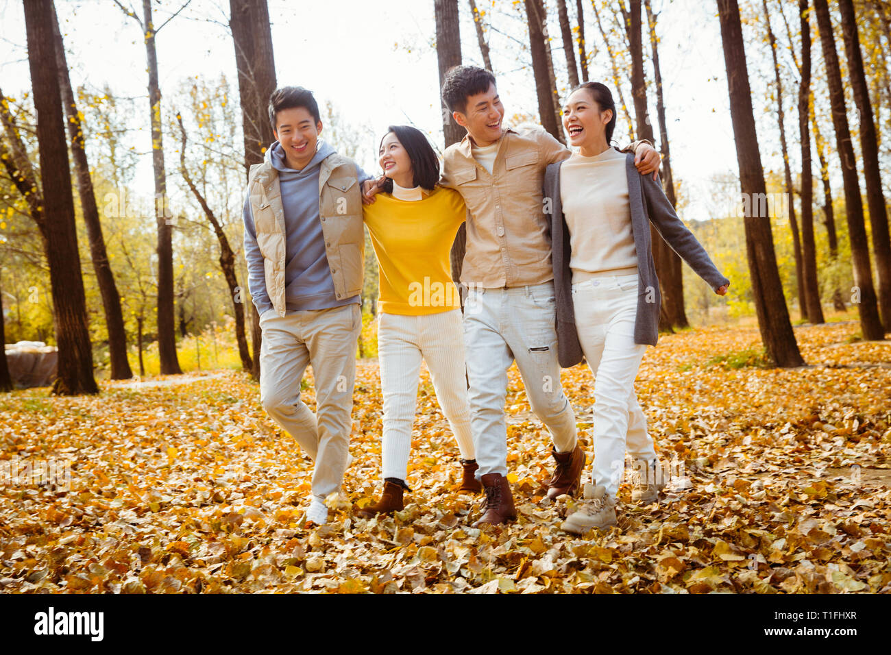 Young men and women in the outdoor outing Stock Photo - Alamy