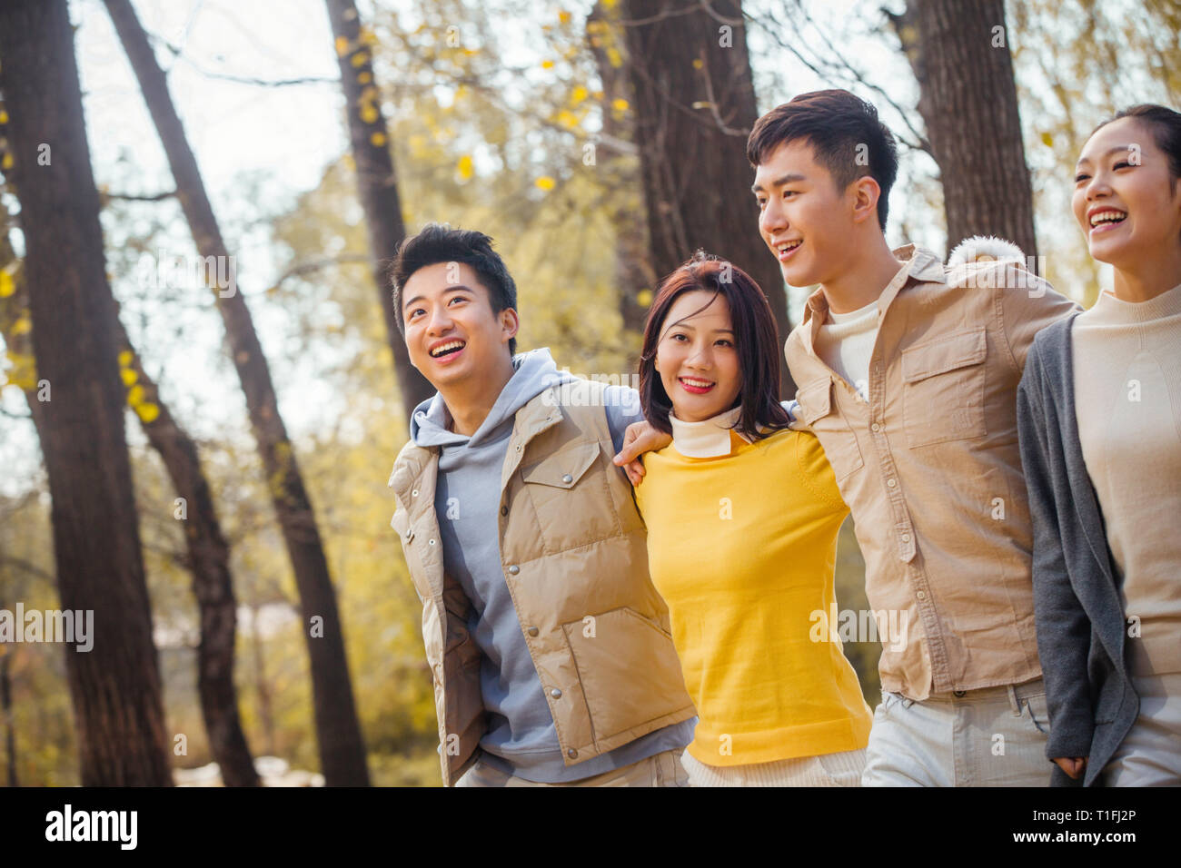 Young men and women in the outdoor outing Stock Photo - Alamy