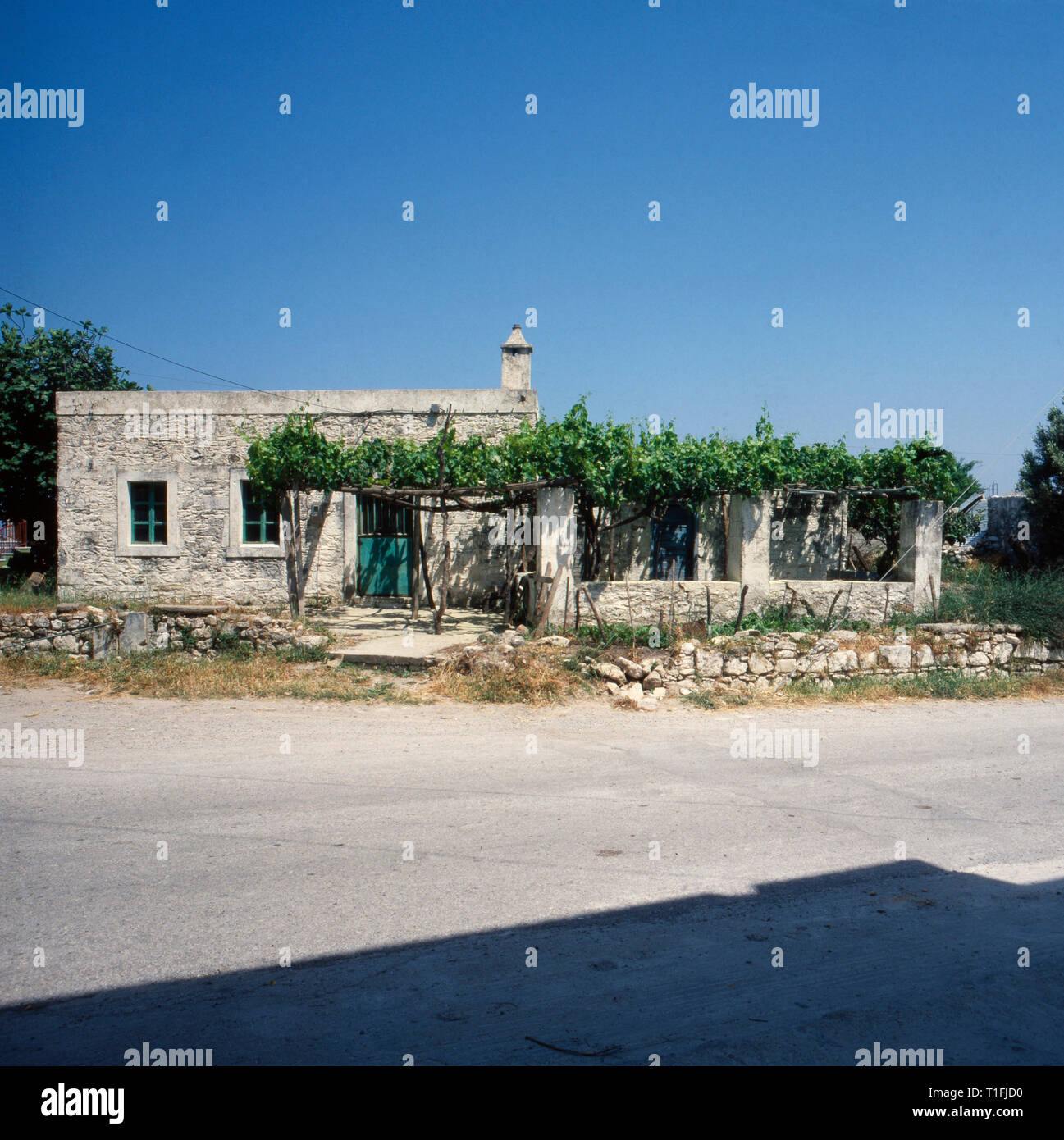 Typisches Haus auf der Insel Kos, Griechenland 1980er. Typical house on ...