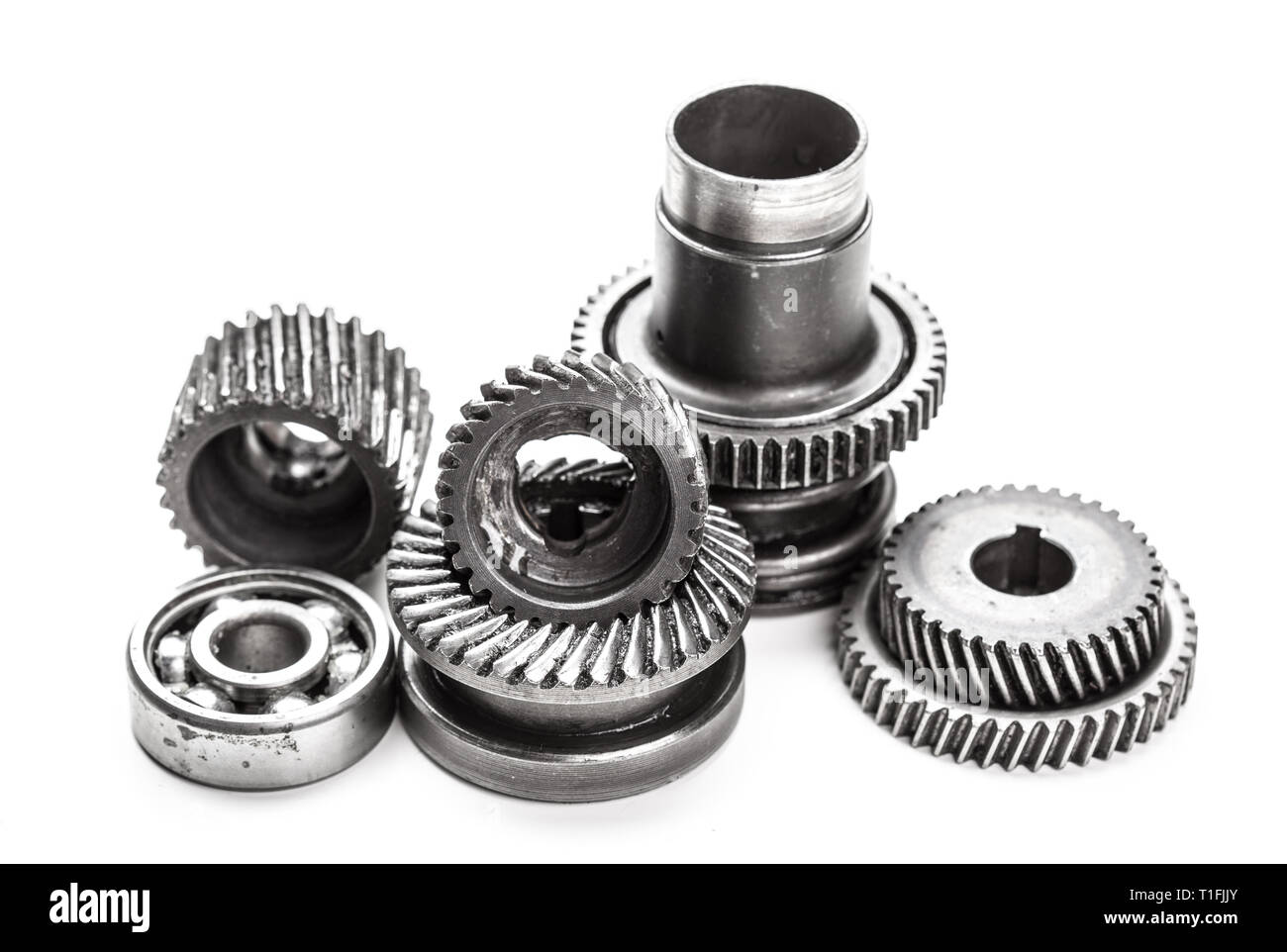 Gear metal wheels, isolated on white background Stock Photo - Alamy