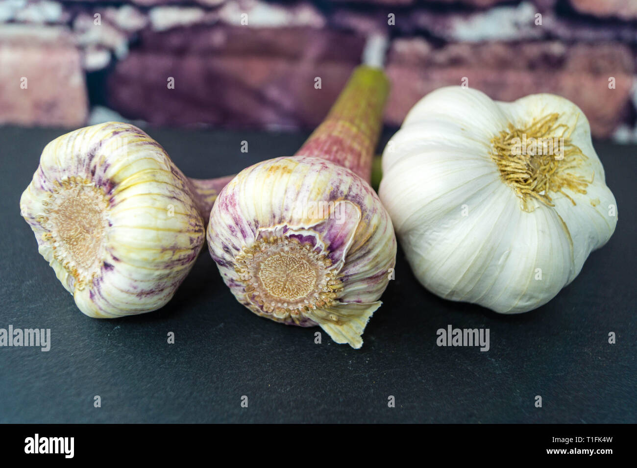Garlic the beneficial and medicinal plant Stock Photo - Alamy