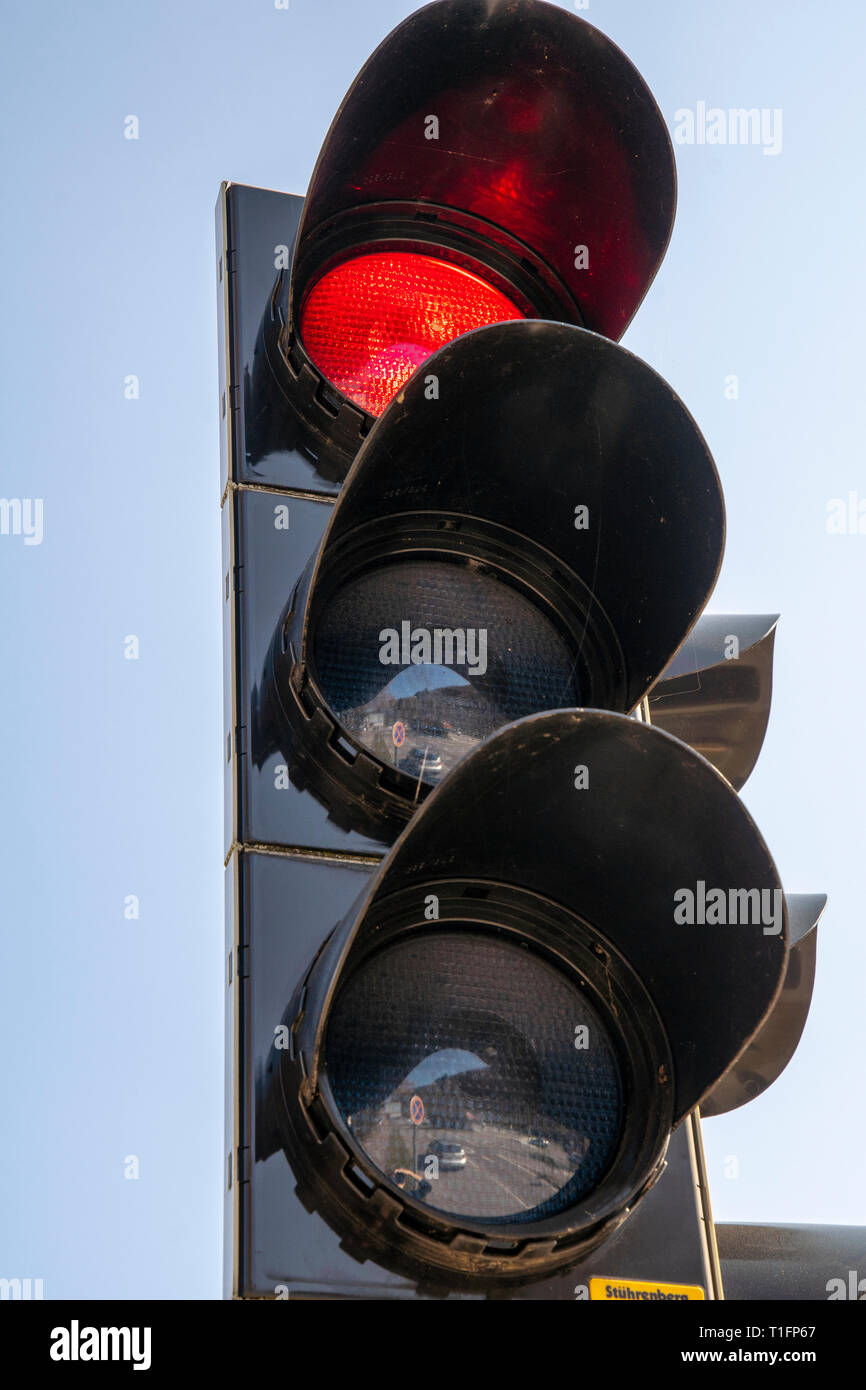 Traffic light with red light stop Stock Photo - Alamy