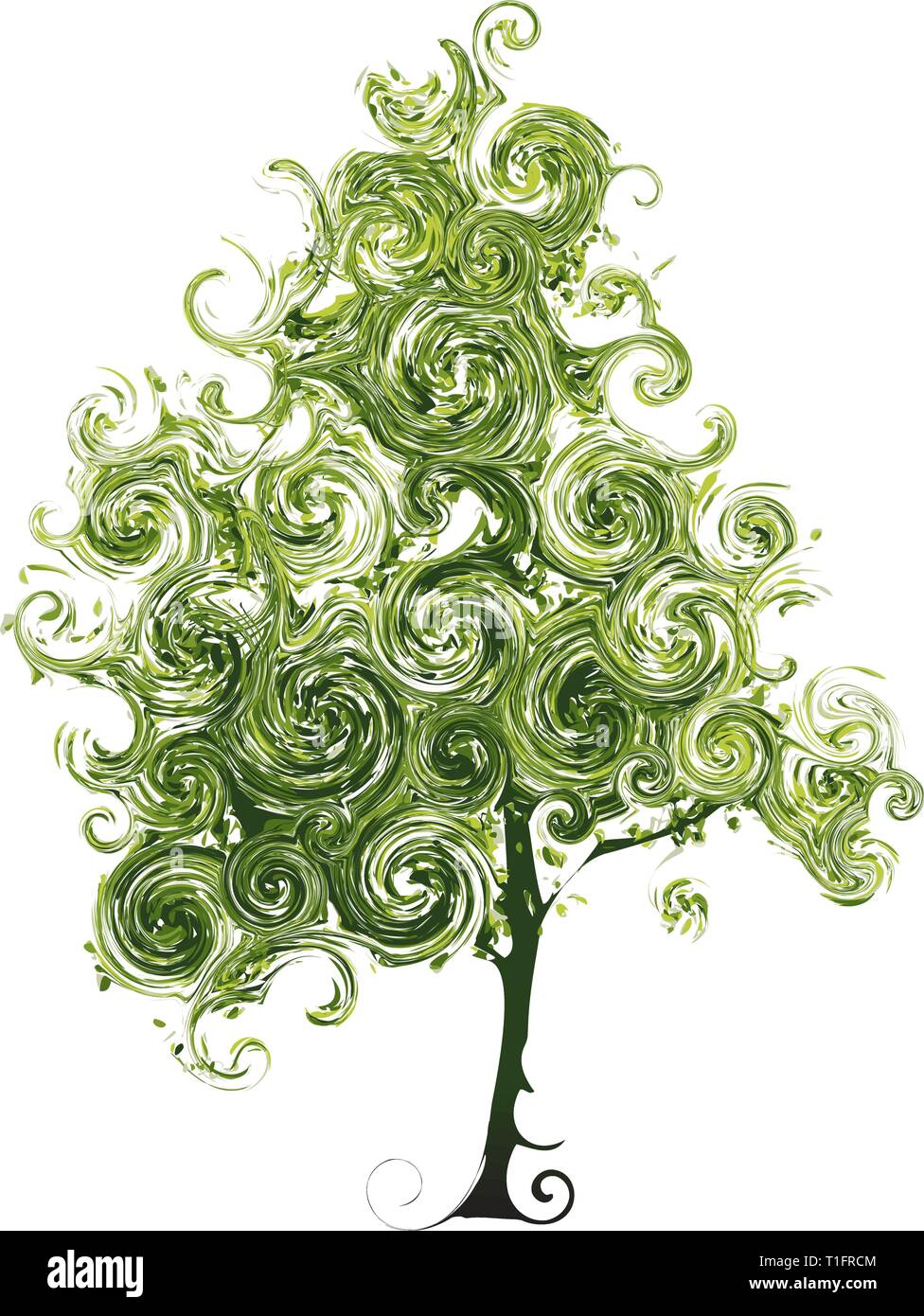 Funny tree made from curls Stock Vector Image & Art - Alamy