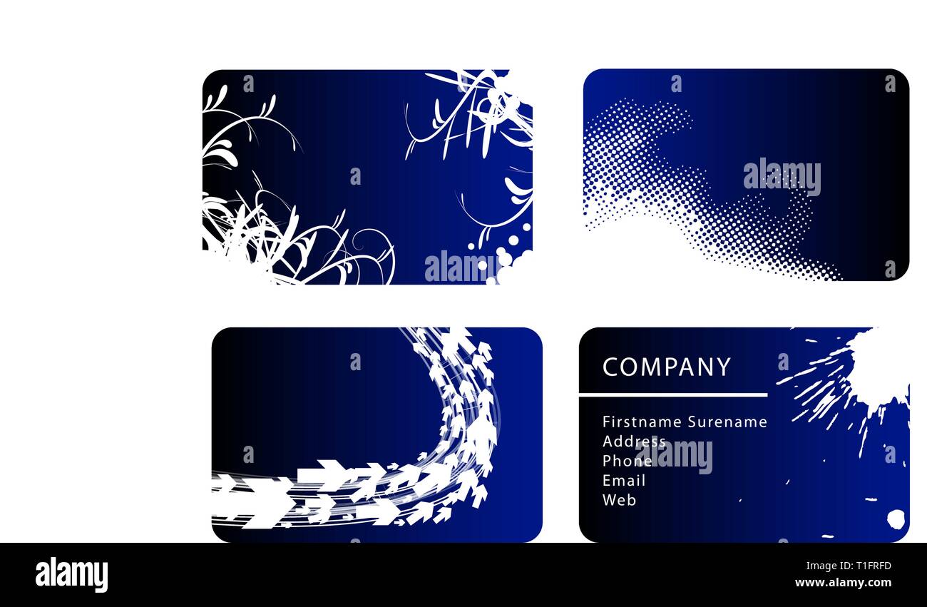 Set of blue business card templates Stock Vector Image & Art - Alamy