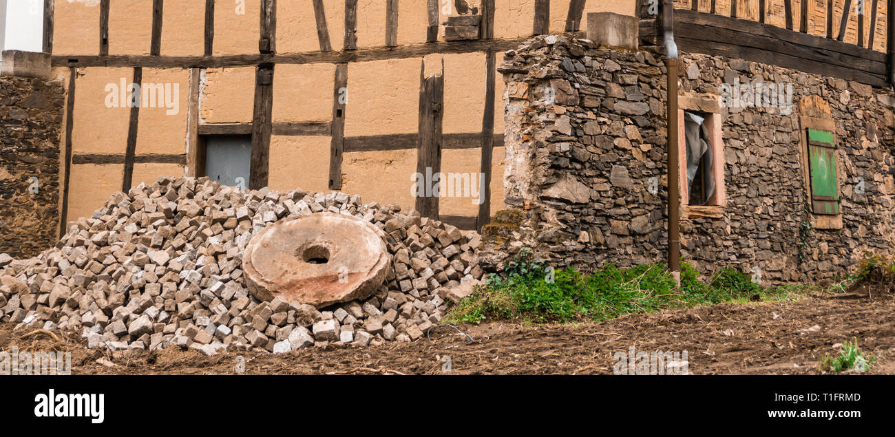 Old stone mill wheel hi-res stock photography and images - Alamy