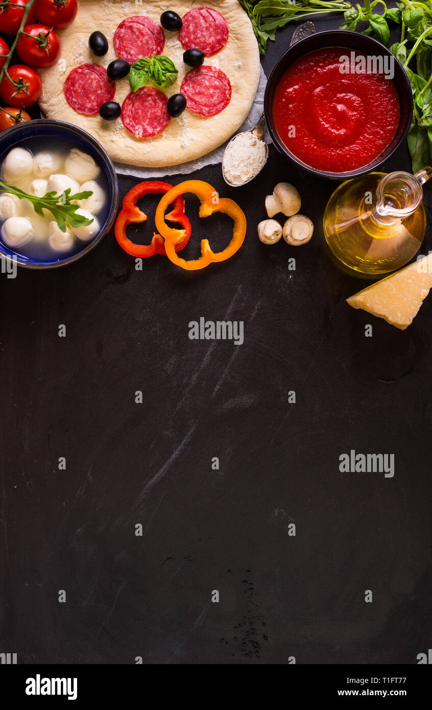 Pizza making background Stock Photo - Alamy