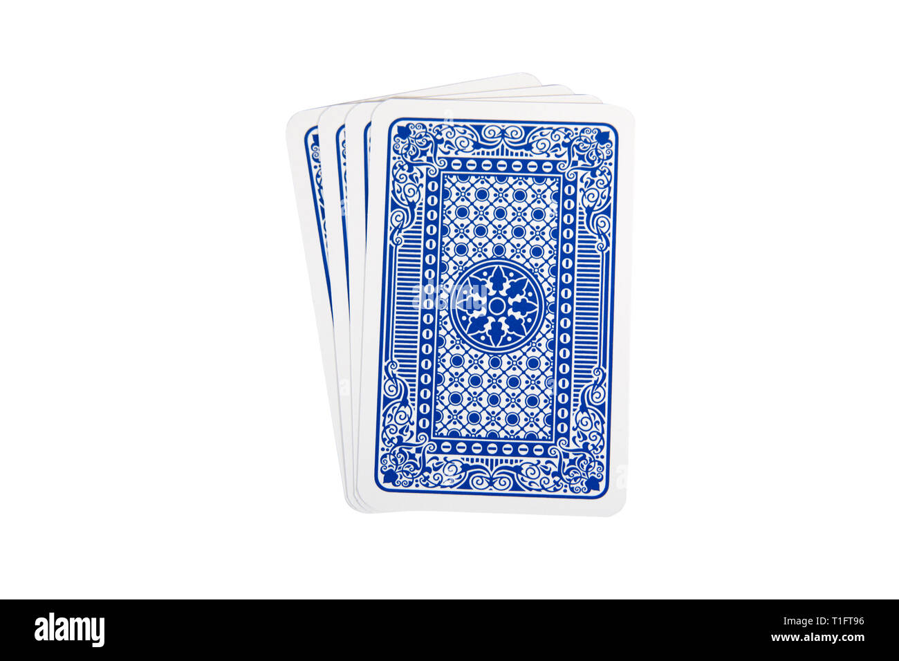 Playing cards viewed from above on a white background Stock Photo - Alamy